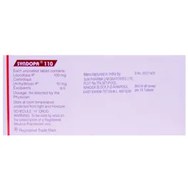 Syndopa 110 Tablet | Uses, Side Effects, Price | Apollo Pharmacy