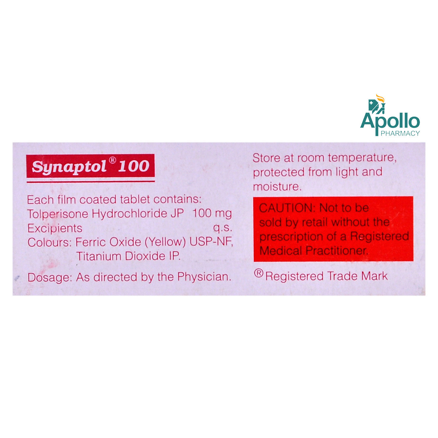 Synaptol 100 Tablet 10's Price, Uses, Side Effects, Composition ...