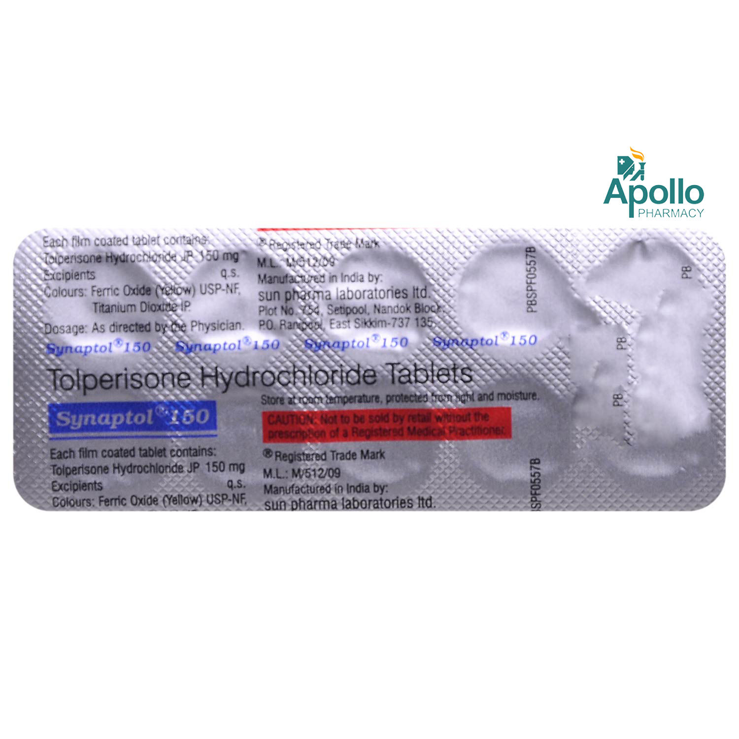 Synaptol 150 Tablet | Uses, Side Effects, Price | Apollo Pharmacy