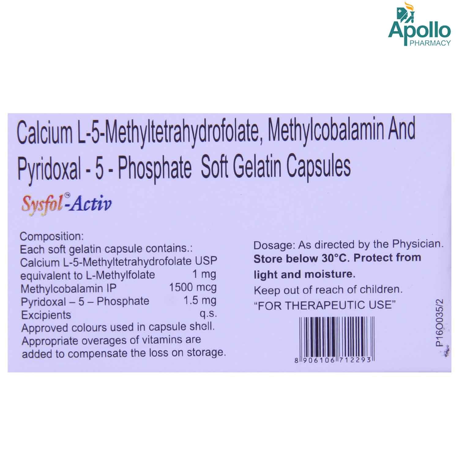 Sysfol Activ Capsule 15's Price, Uses, Side Effects, Composition ...