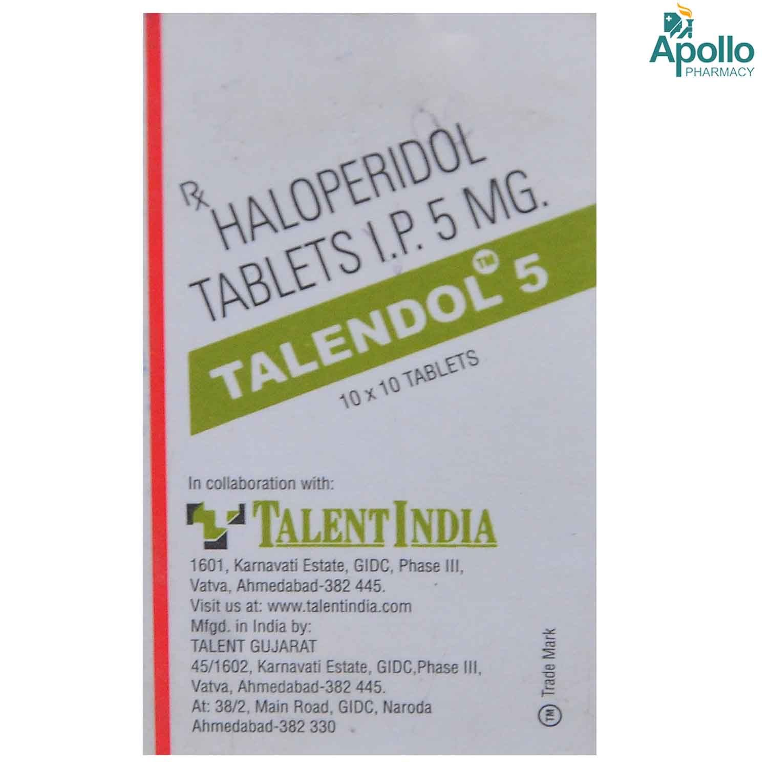 TALENDOL 5MG TABLET Price, Uses, Side Effects, Composition - Apollo ...