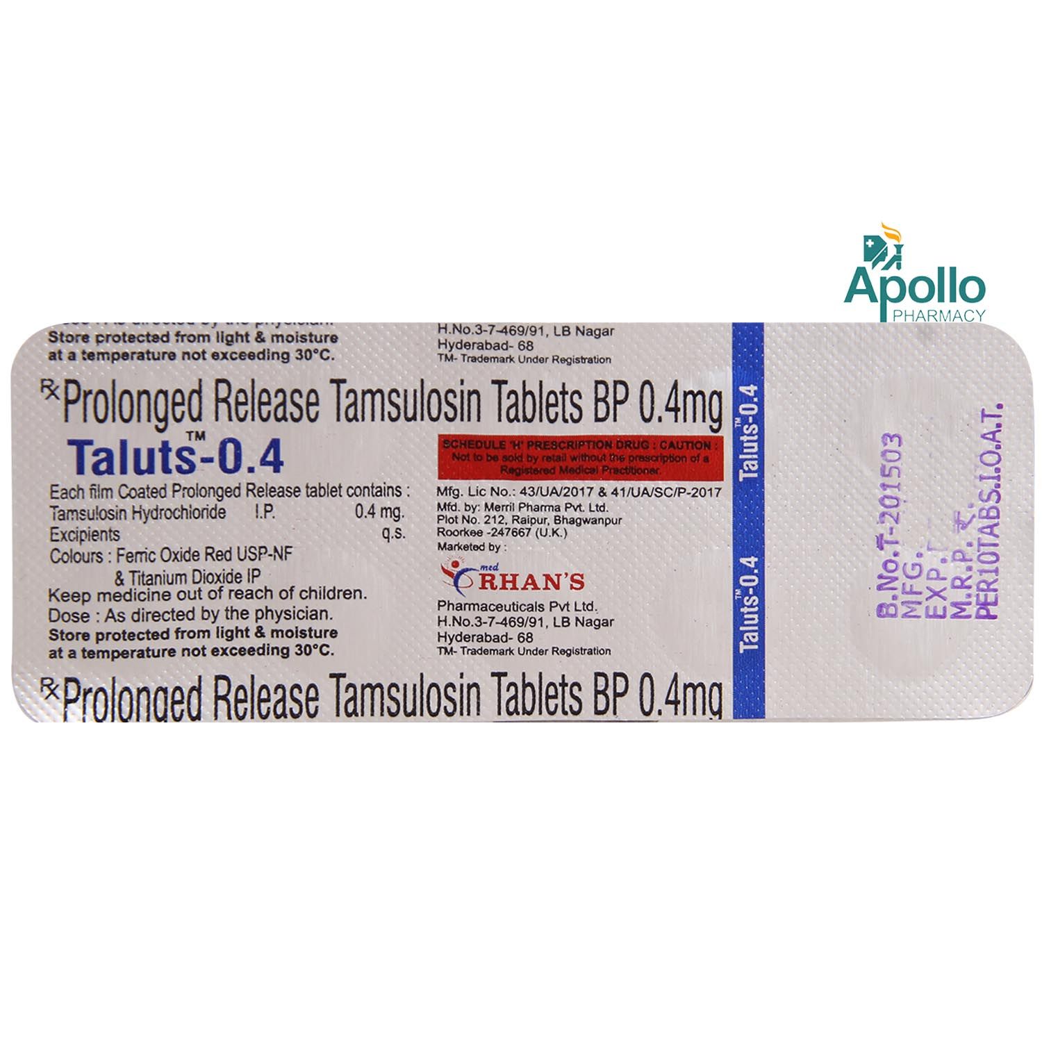 Taluts-0.4Mg Pr Tablet 10'S Price, Uses, Side Effects, Composition ...