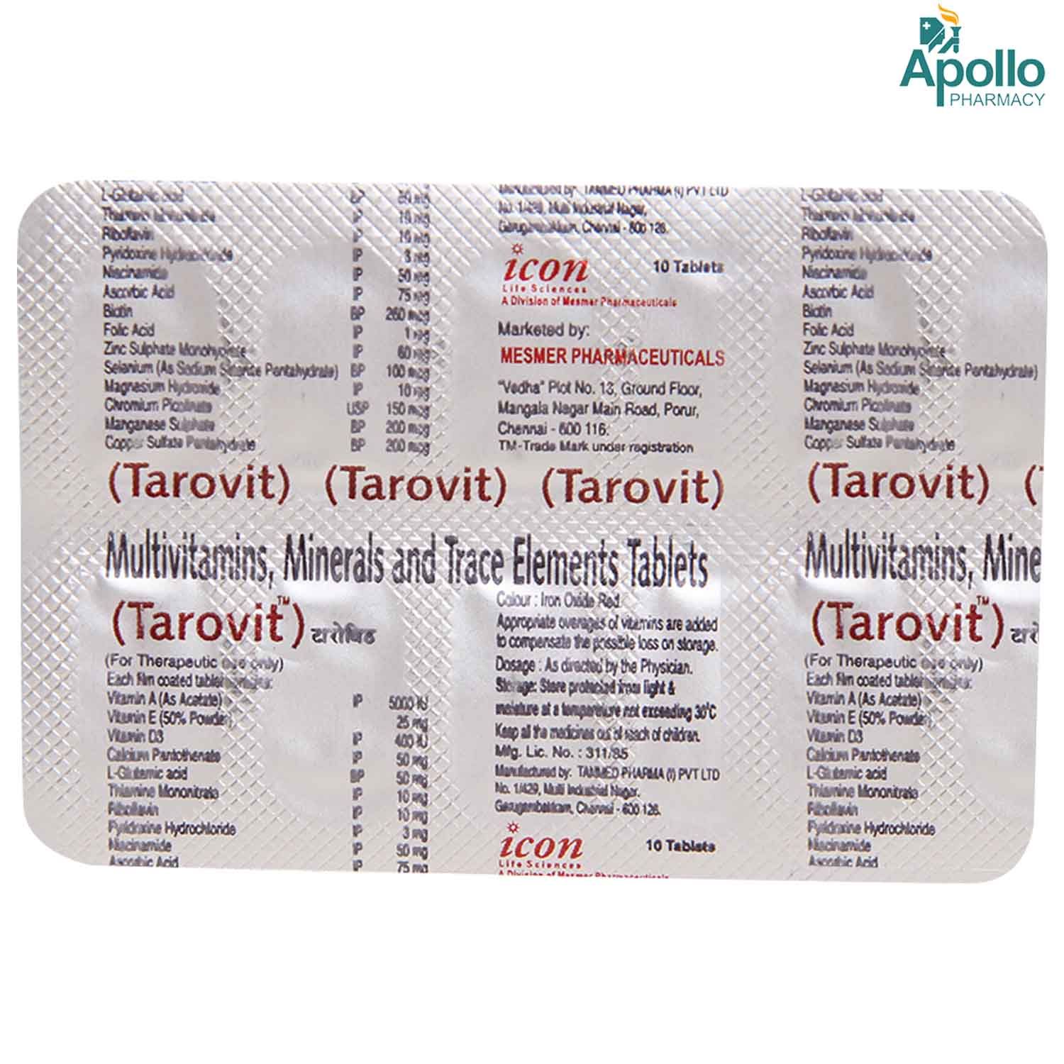 Tarovit Tablet 10's Price, Uses, Side Effects, Composition - Apollo ...