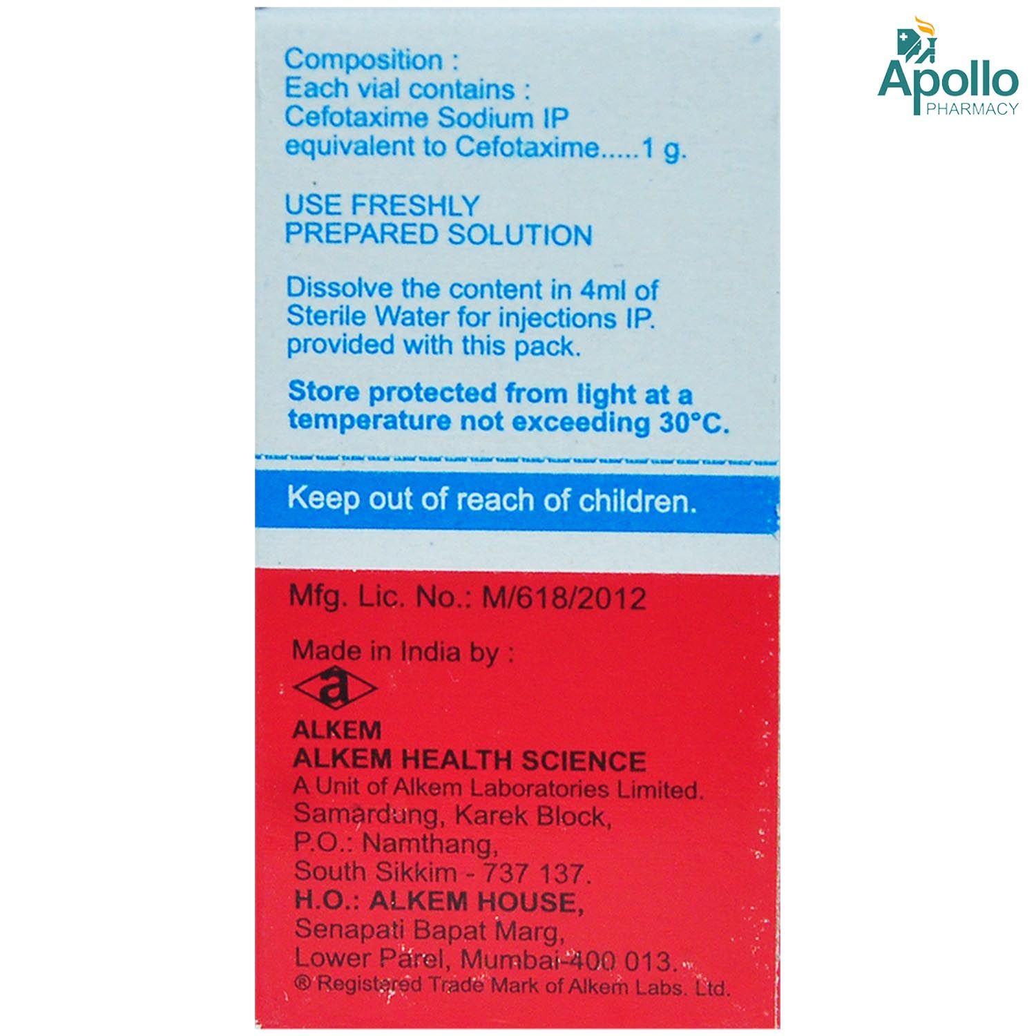 Taxim 1gm Injection | Uses, Side Effects, Price | Apollo Pharmacy