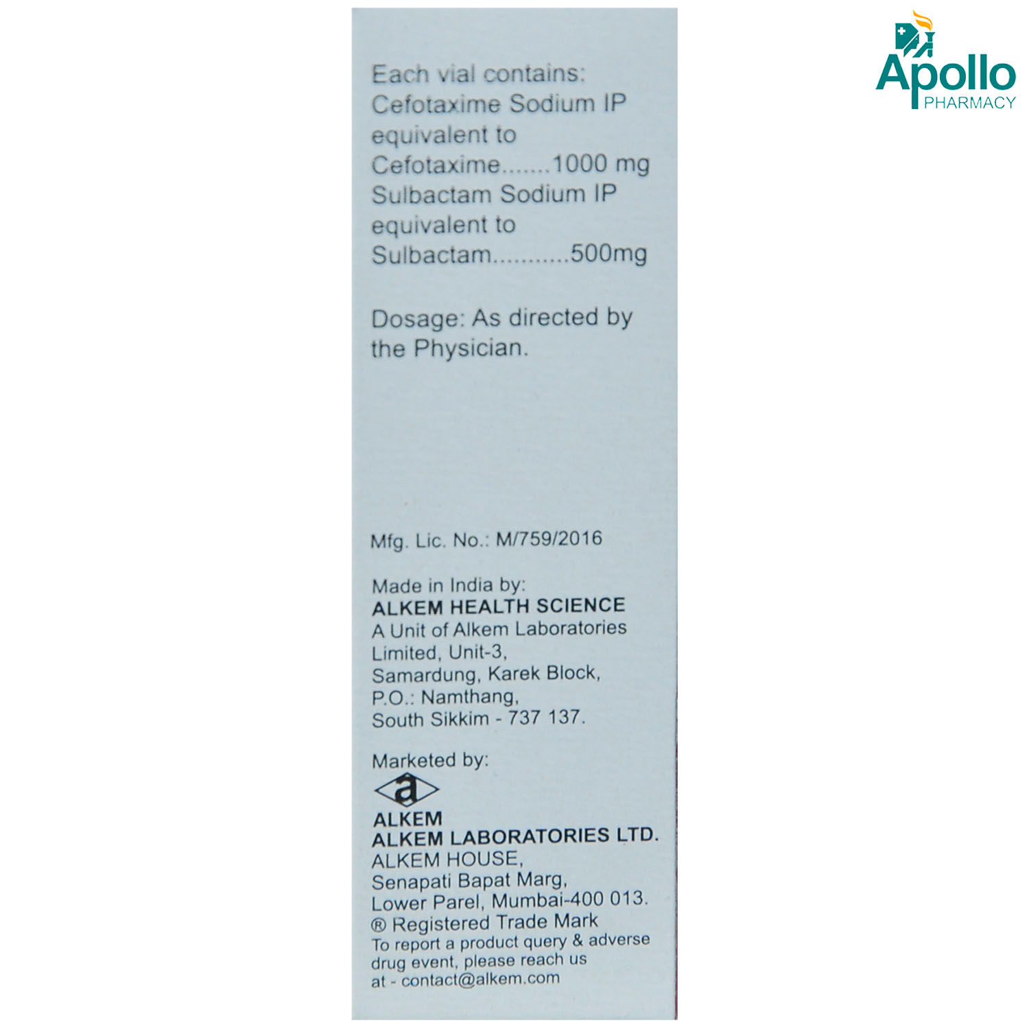 Taximax 1500 Injection 1's Price, Uses, Side Effects, Composition ...