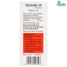 Taxim O Dry Syrup | Uses, Side Effects, Price | Apollo Pharmacy