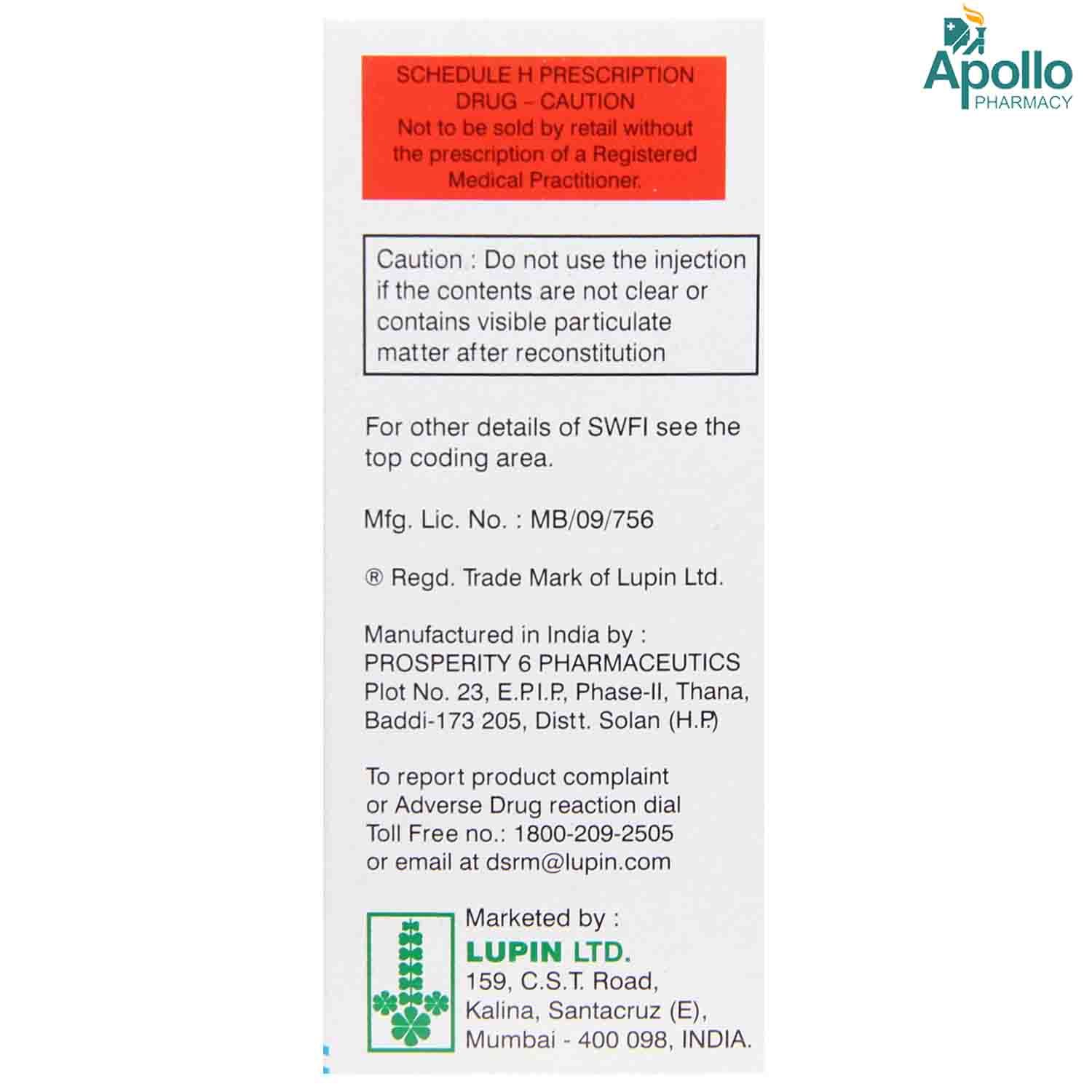 Tazar 2.25 gm Injection 1's Price, Uses, Side Effects, Composition ...