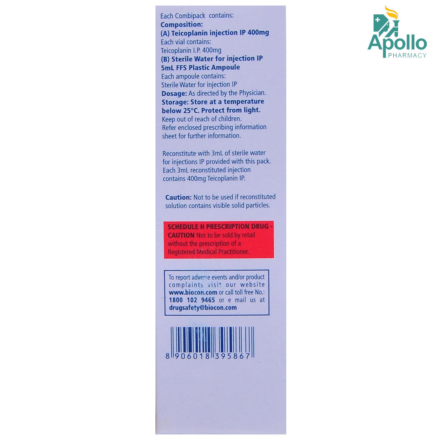 Teconin 400mg Injection | Uses, Side Effects, Price | Apollo Pharmacy