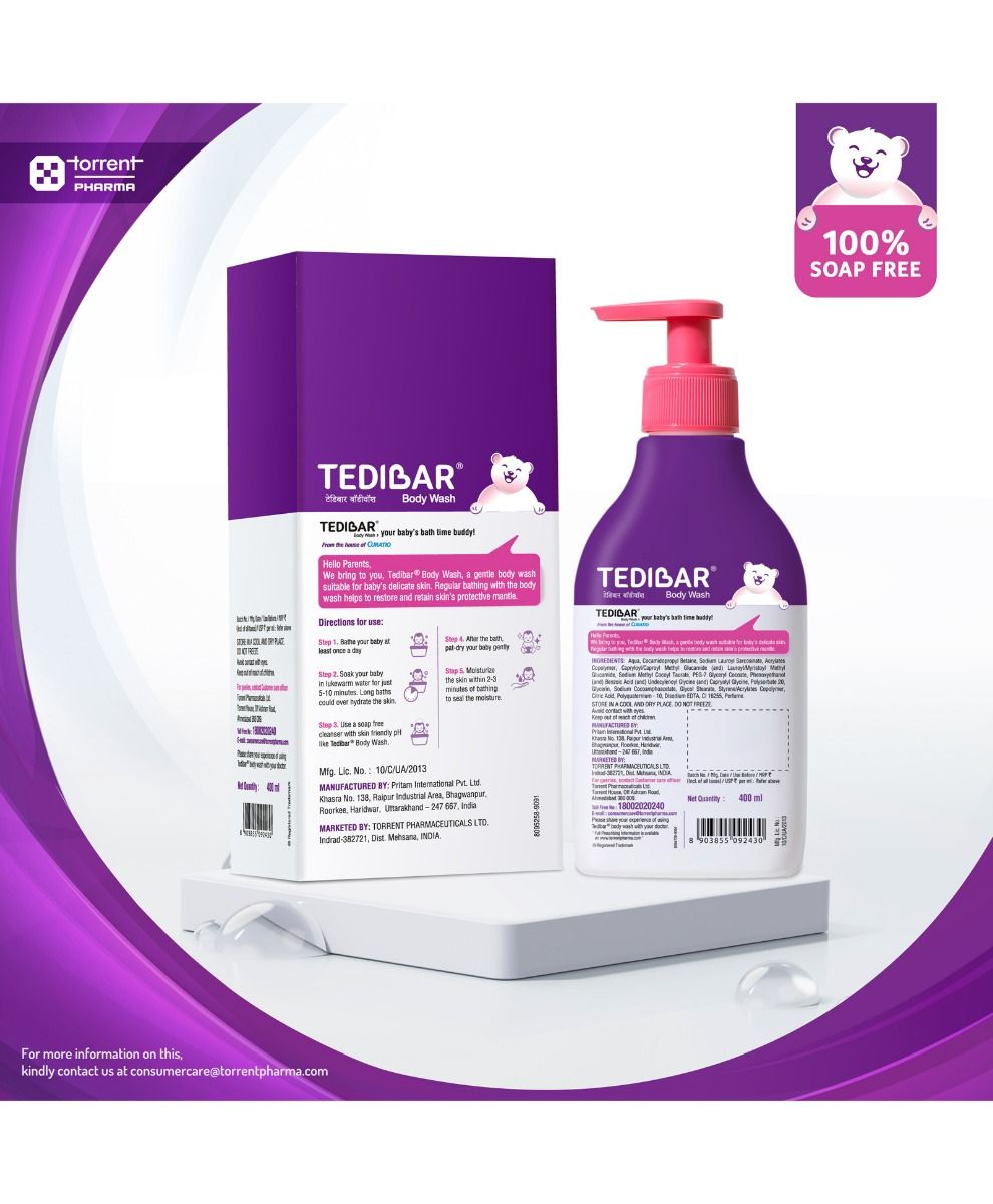 Tedibar Gentle Baby Body Wash, 400 ml యొక్క ఉపయోగాలు, ప్రయోజనాలు మరియు ...