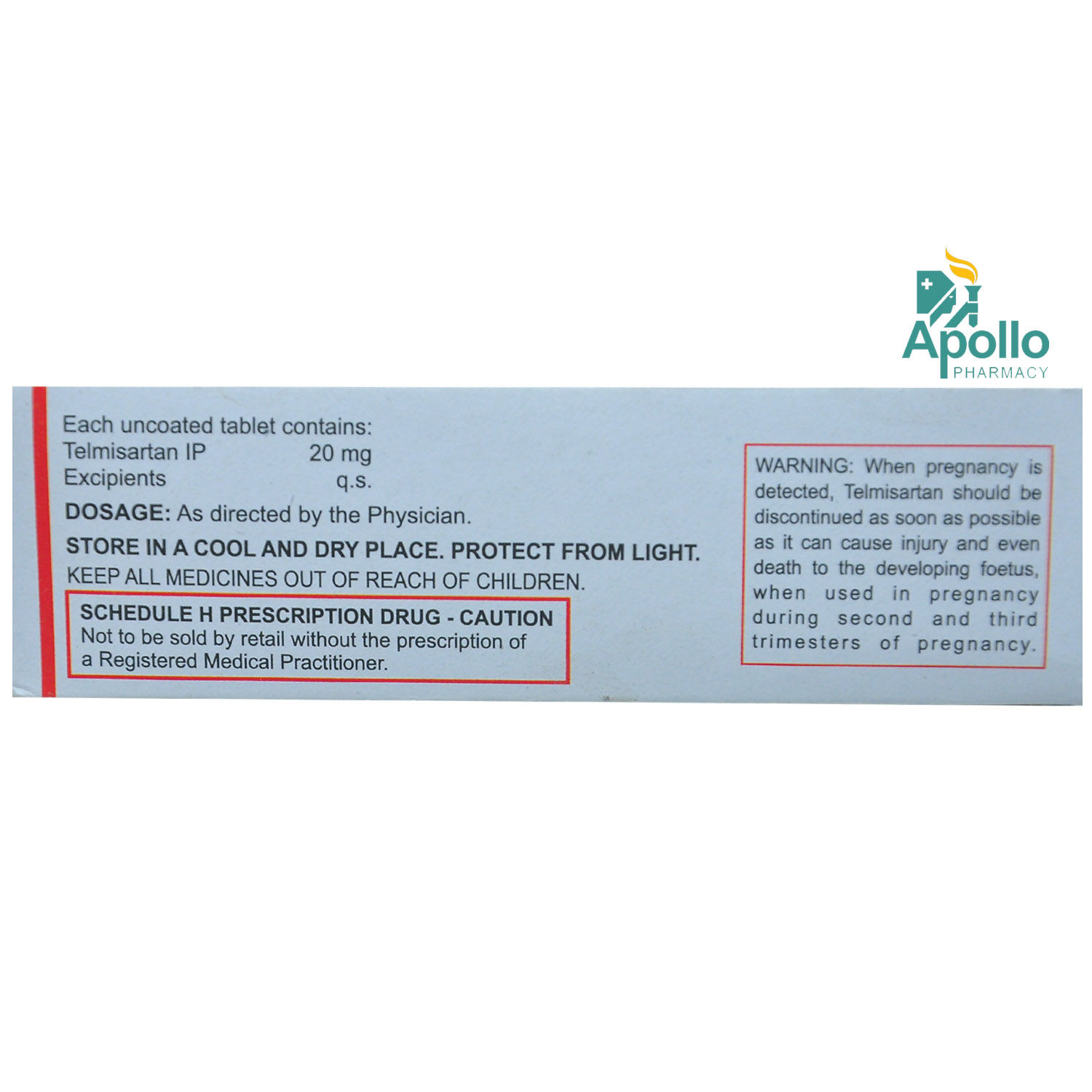 TELI 20MG TABLET Price, Uses, Side Effects, Composition - Apollo Pharmacy