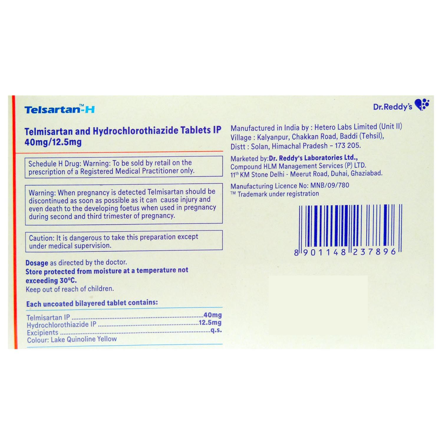 Telsartan-H Tablet 14's Price, Uses, Side Effects, Composition - Apollo ...