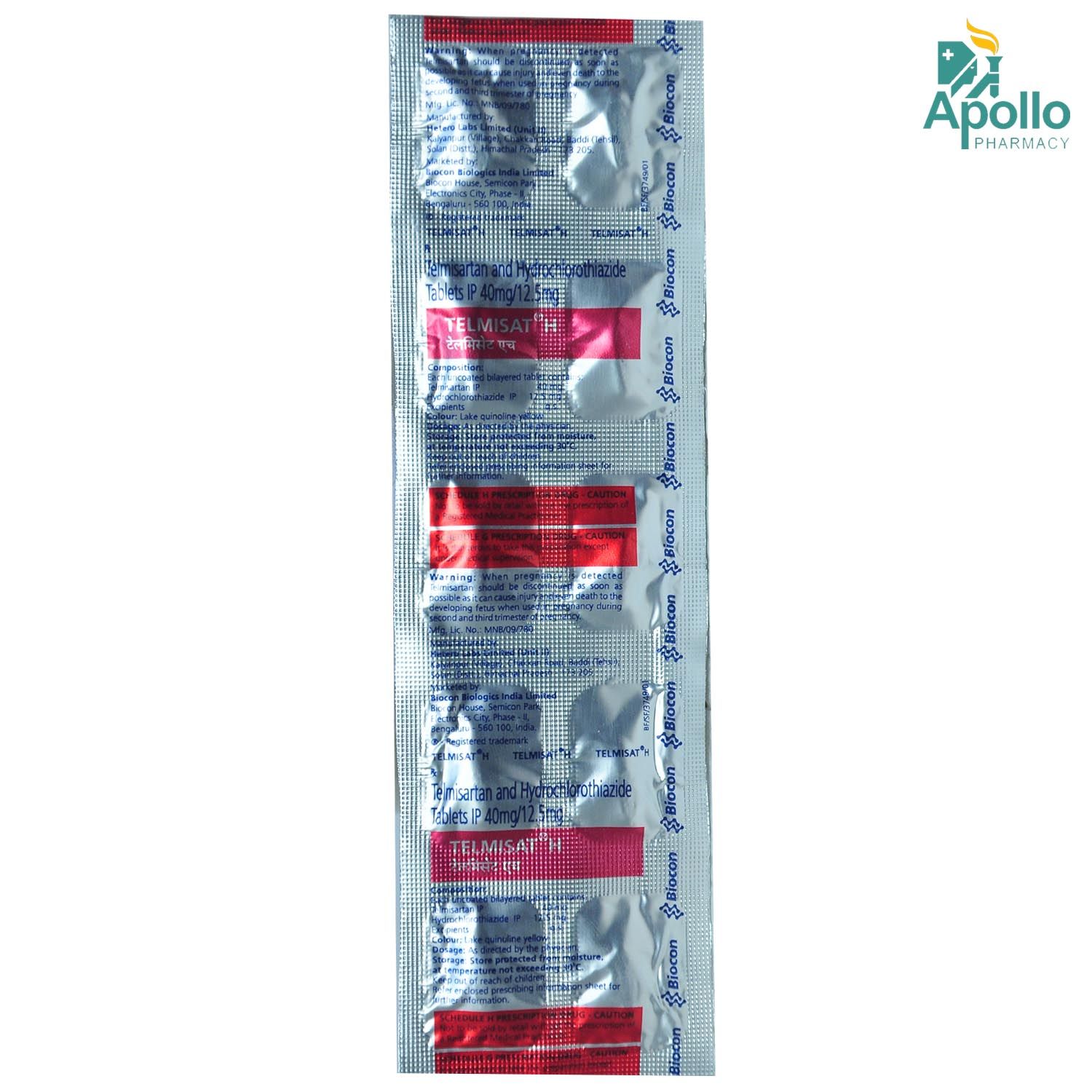 Telmisat H Tablet 10's Price, Uses, Side Effects, Composition - Apollo ...