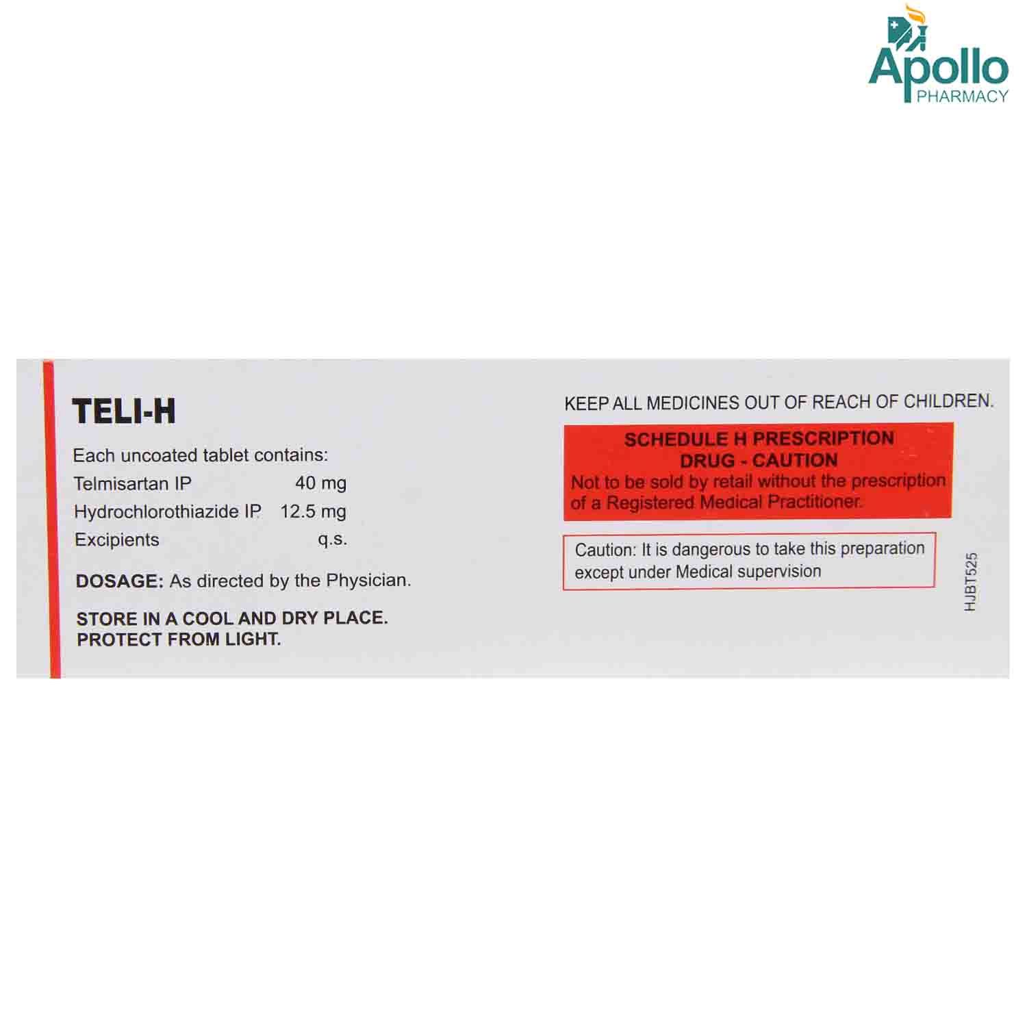 Teli-H Tablet | Uses, Side Effects, Price | Apollo Pharmacy