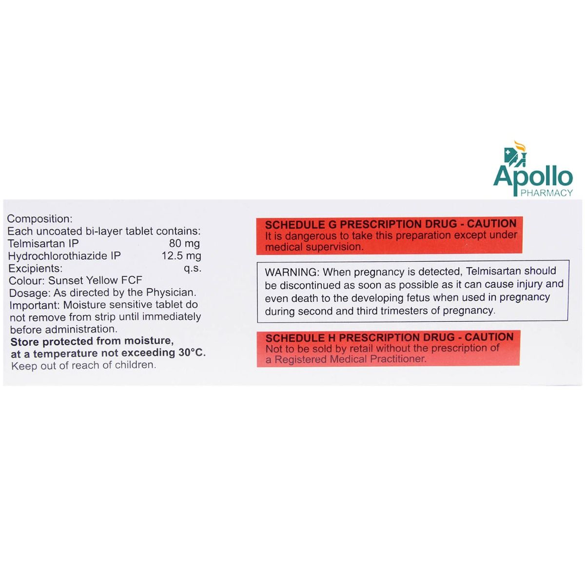 Telvas H 80/12.5 Tablet | Uses, Side Effects, Price | Apollo Pharmacy