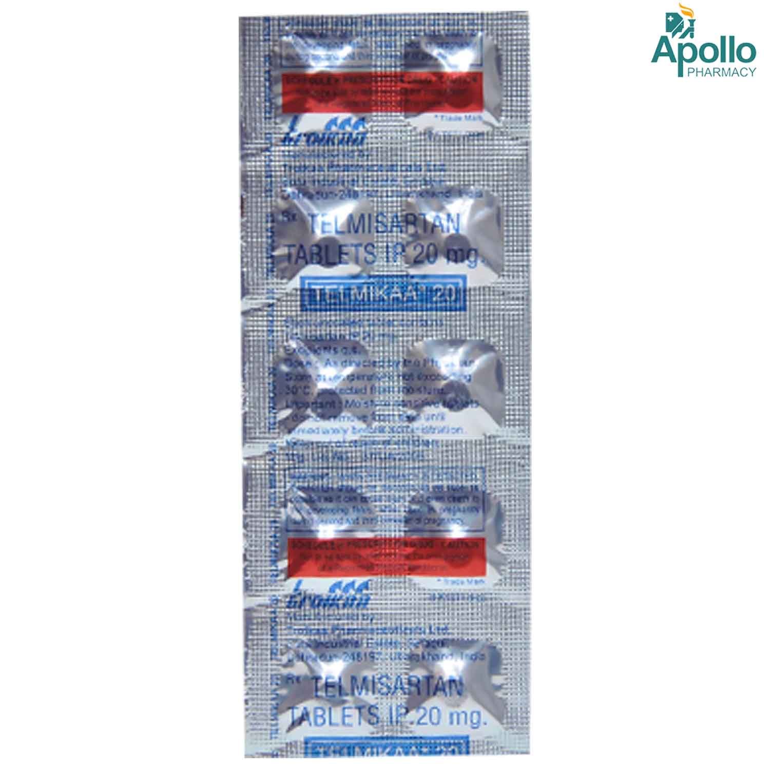 Telmikaa 20 Tablet 10's Price, Uses, Side Effects, Composition - Apollo ...