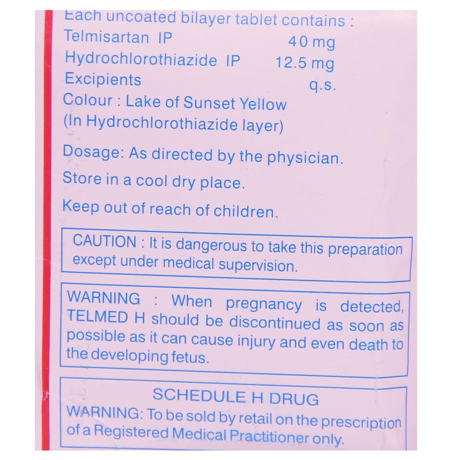 Telmed H Tablet 10's Price, Uses, Side Effects, Composition - Apollo ...