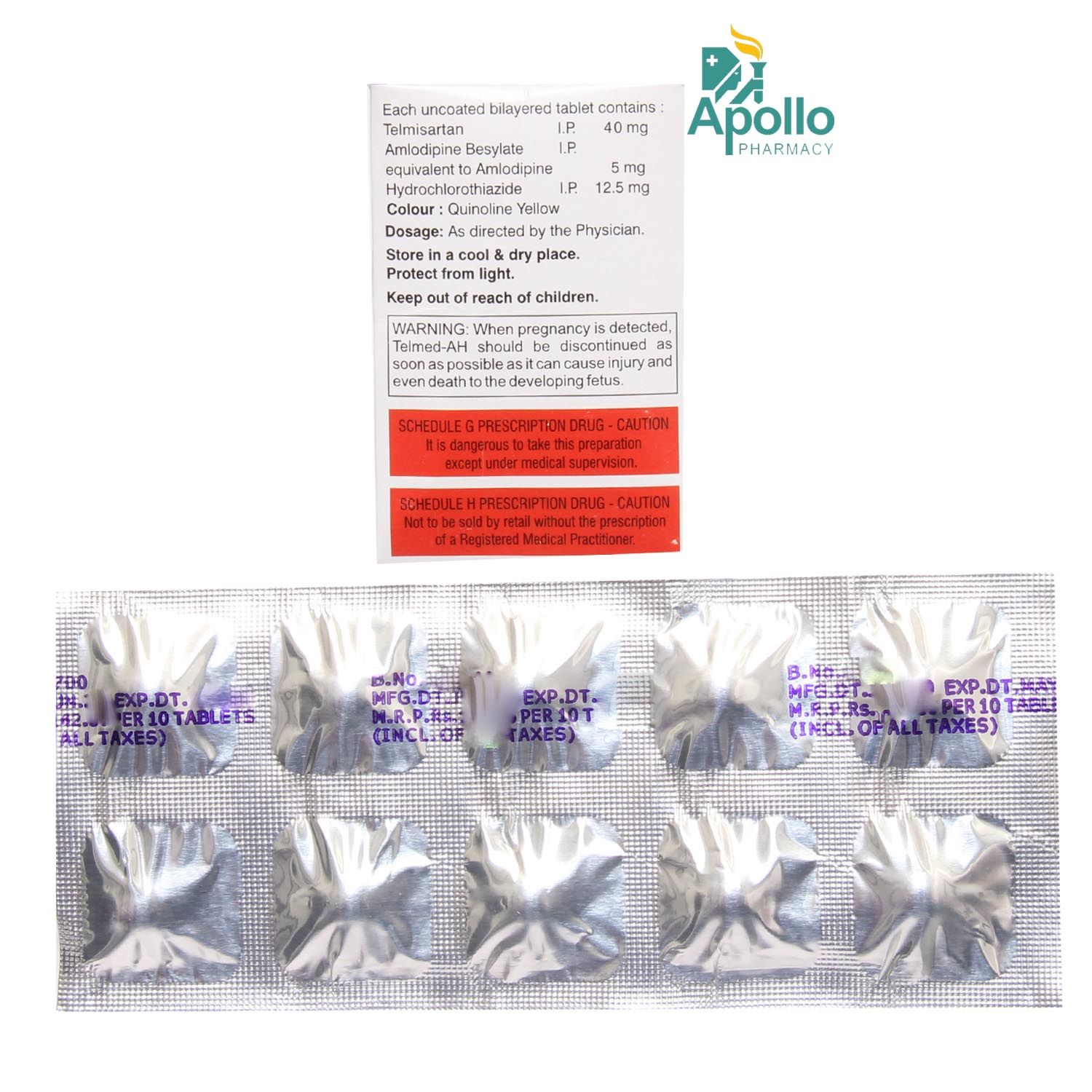 Telmed-AH Tablet 10's Price, Uses, Side Effects, Composition - Apollo ...