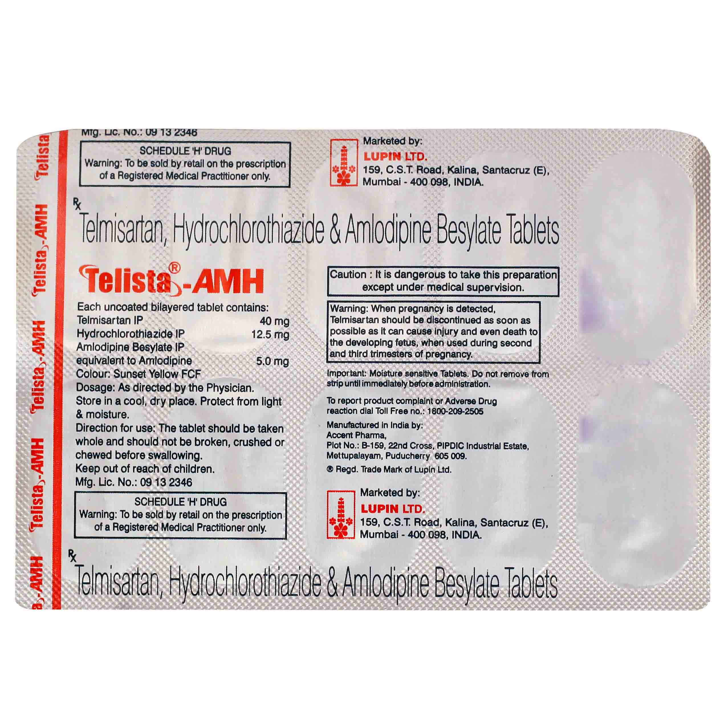 Telista AMH Tablet 10's Price, Uses, Side Effects, Composition - Apollo ...
