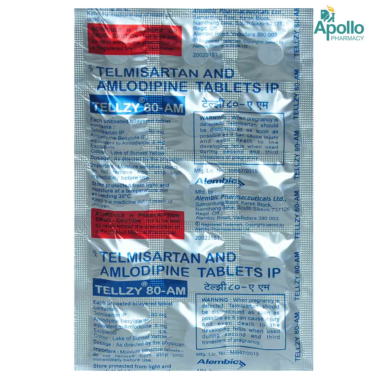 TELLZY AM 80MG TABLET Price, Uses, Side Effects, Composition - Apollo ...