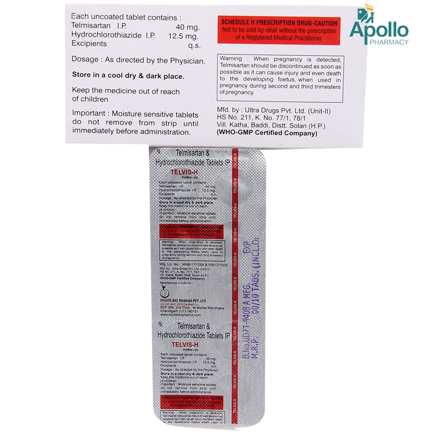 TELVIS H TABLET Price, Uses, Side Effects, Composition - Apollo Pharmacy