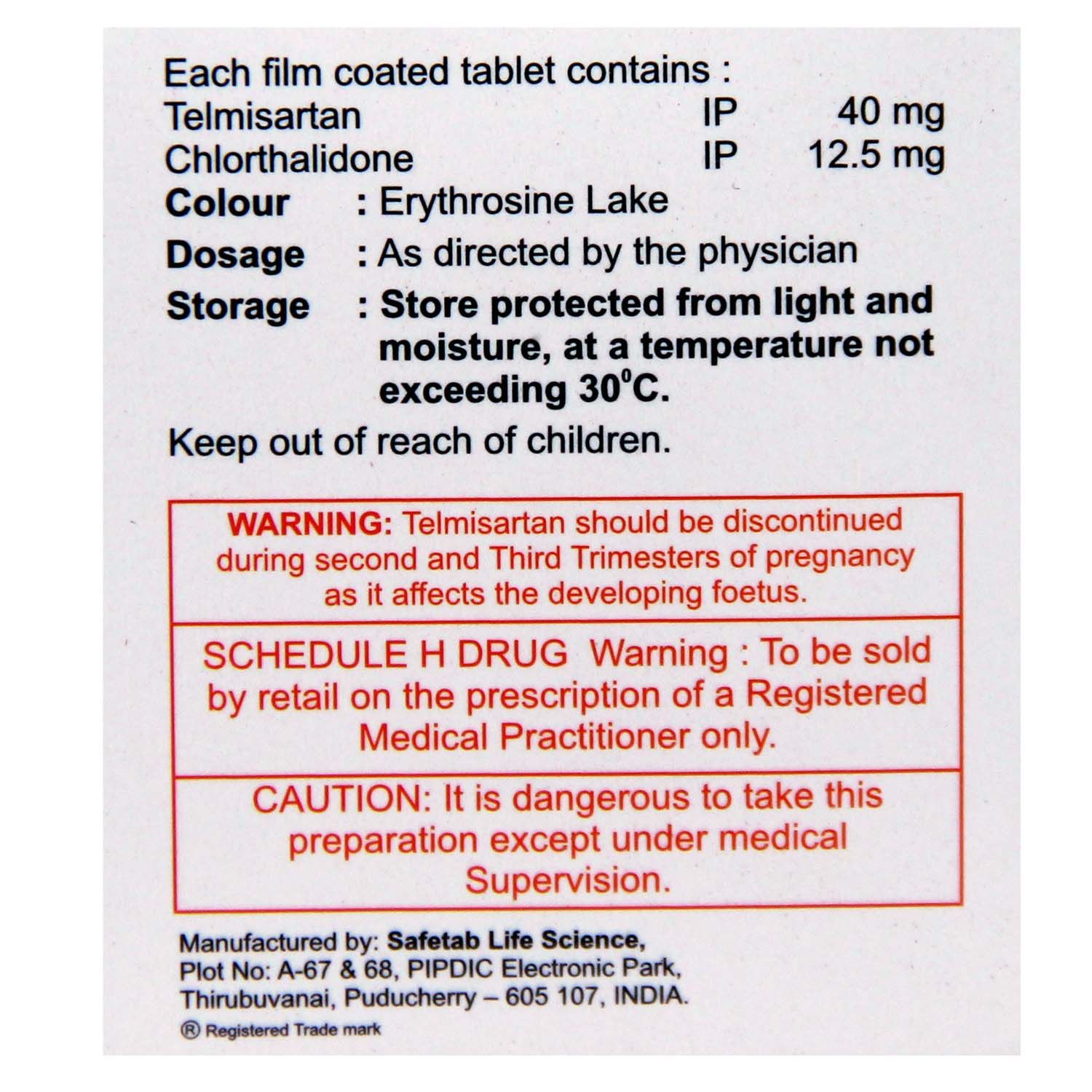 Telmiprime-CH Tablet 10's Price, Uses, Side Effects, Composition ...