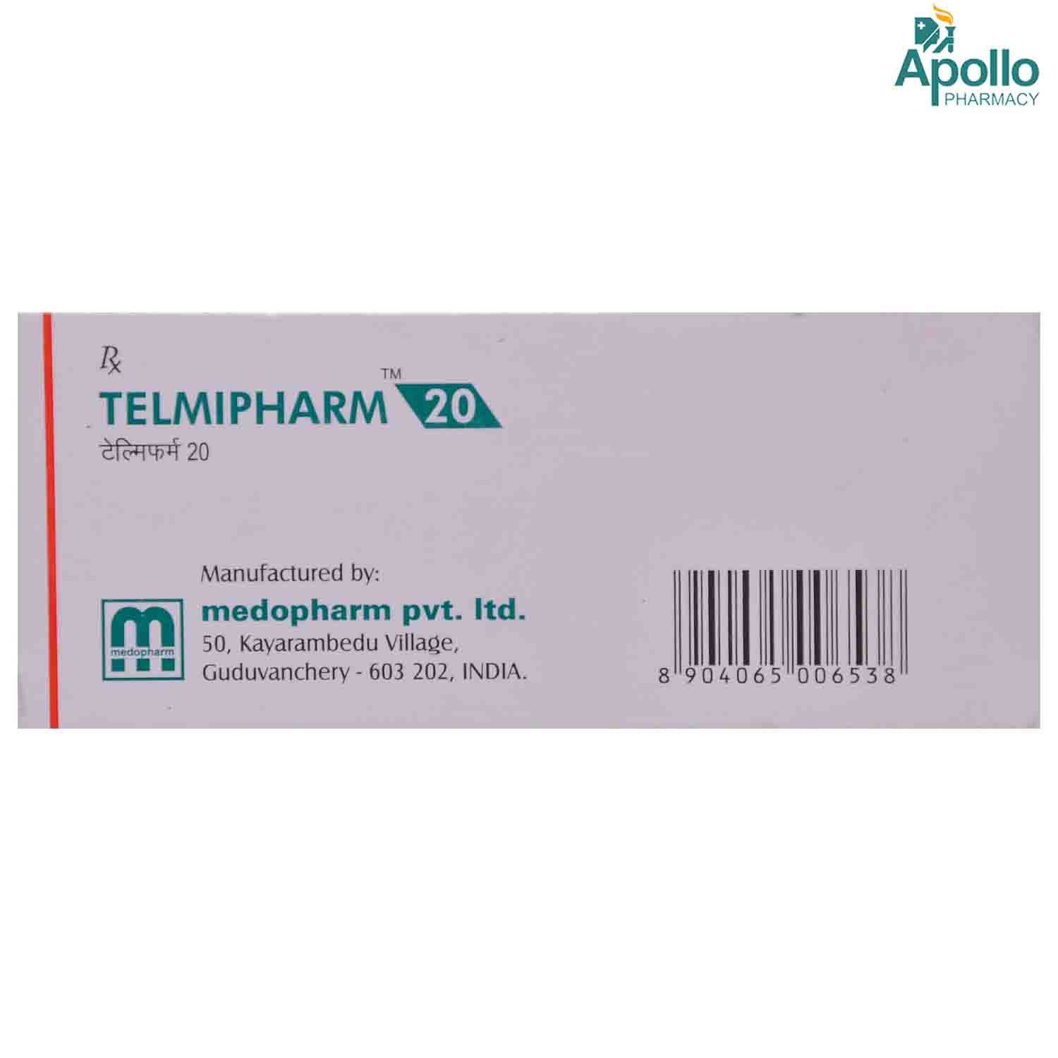 TELMIPHARM 20MG TABLET Price, Uses, Side Effects, Composition - Apollo ...