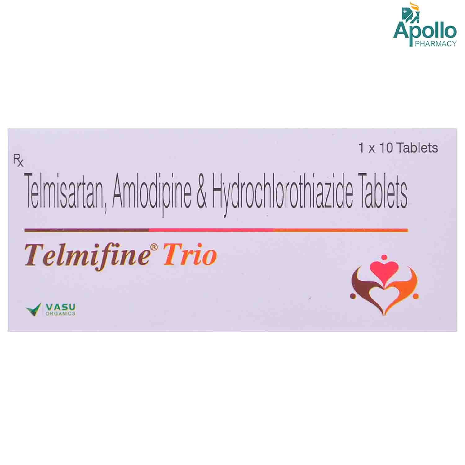 Telmifine Trio Tablet | Uses, Side Effects, Price | Apollo Pharmacy
