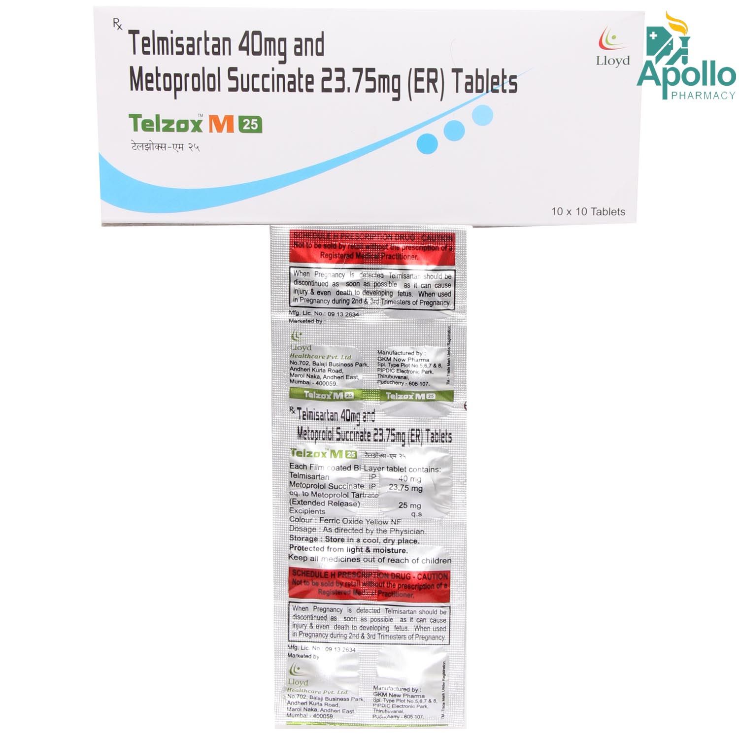 Telzox M 25 Tablet | Uses, Side Effects, Price | Apollo Pharmacy