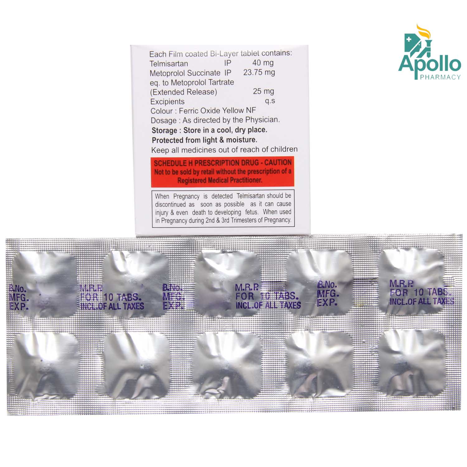 Telzox M 25 Tablet 10's Price, Uses, Side Effects, Composition - Apollo ...