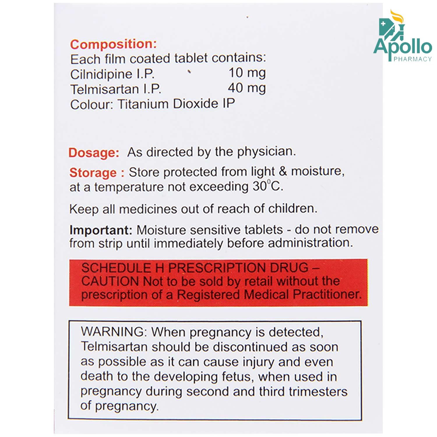 Telma-LN 40 Tablet 15's Price, Uses, Side Effects, Composition - Apollo ...
