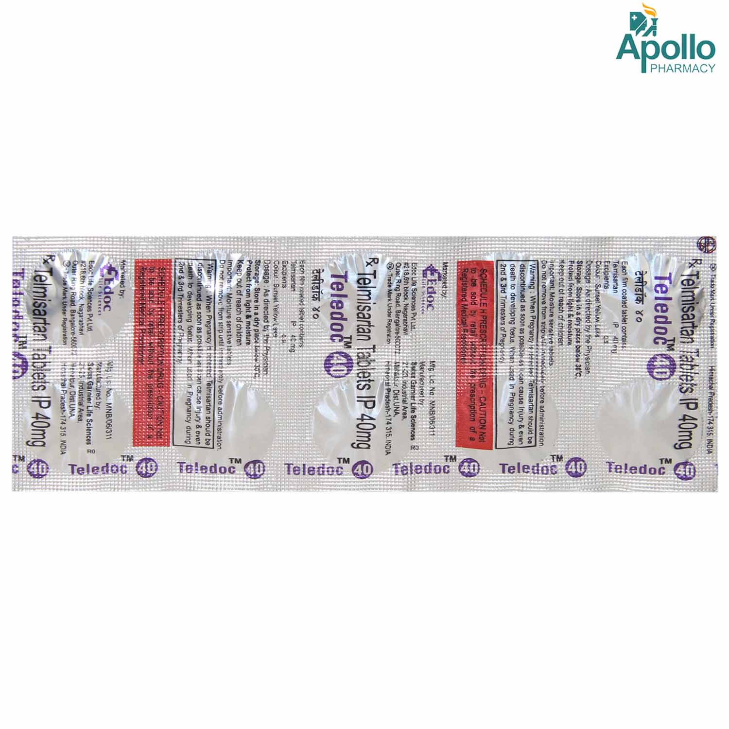 Teledoc 40 Tablet 10's Price, Uses, Side Effects, Composition - Apollo ...