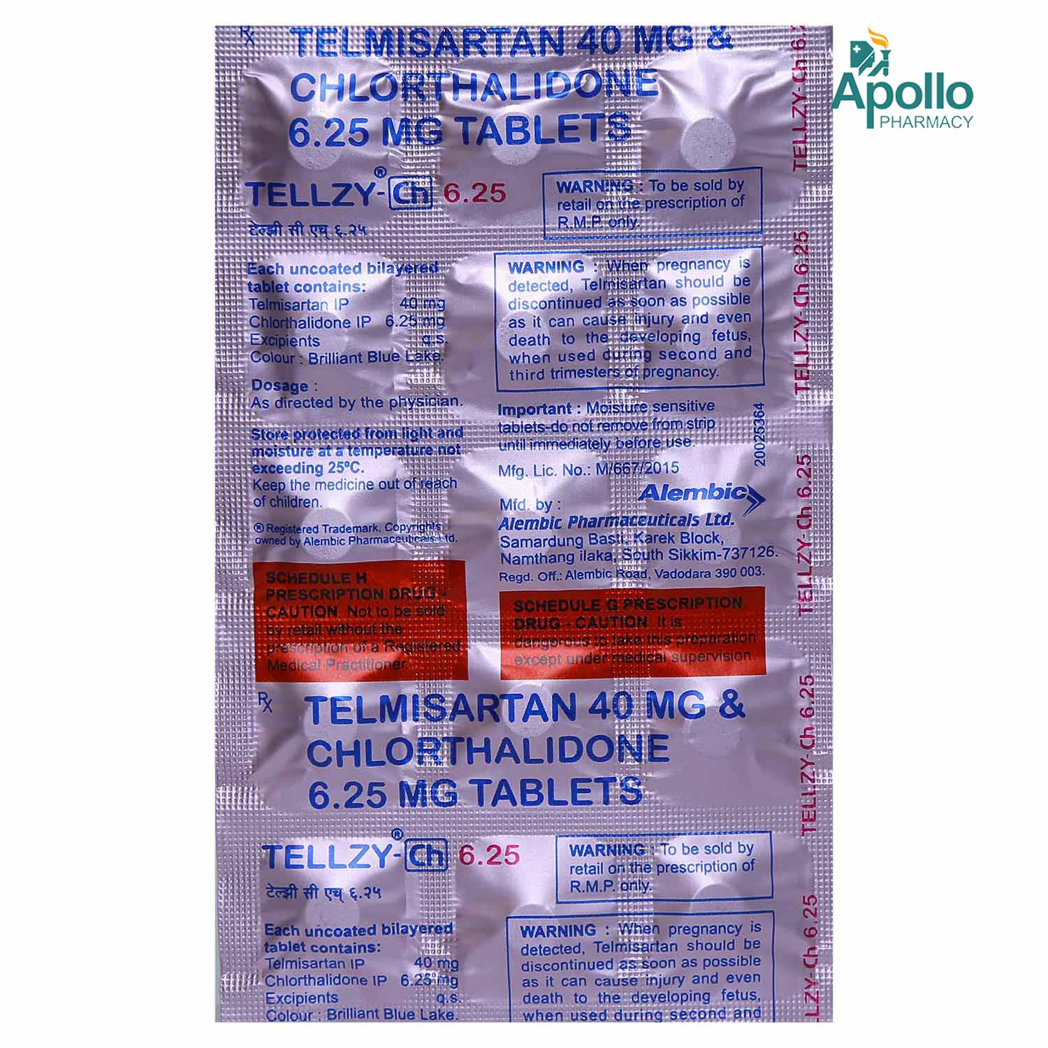 Tellzy-CH 6.25 Tablet 15's Price, Uses, Side Effects, Composition ...