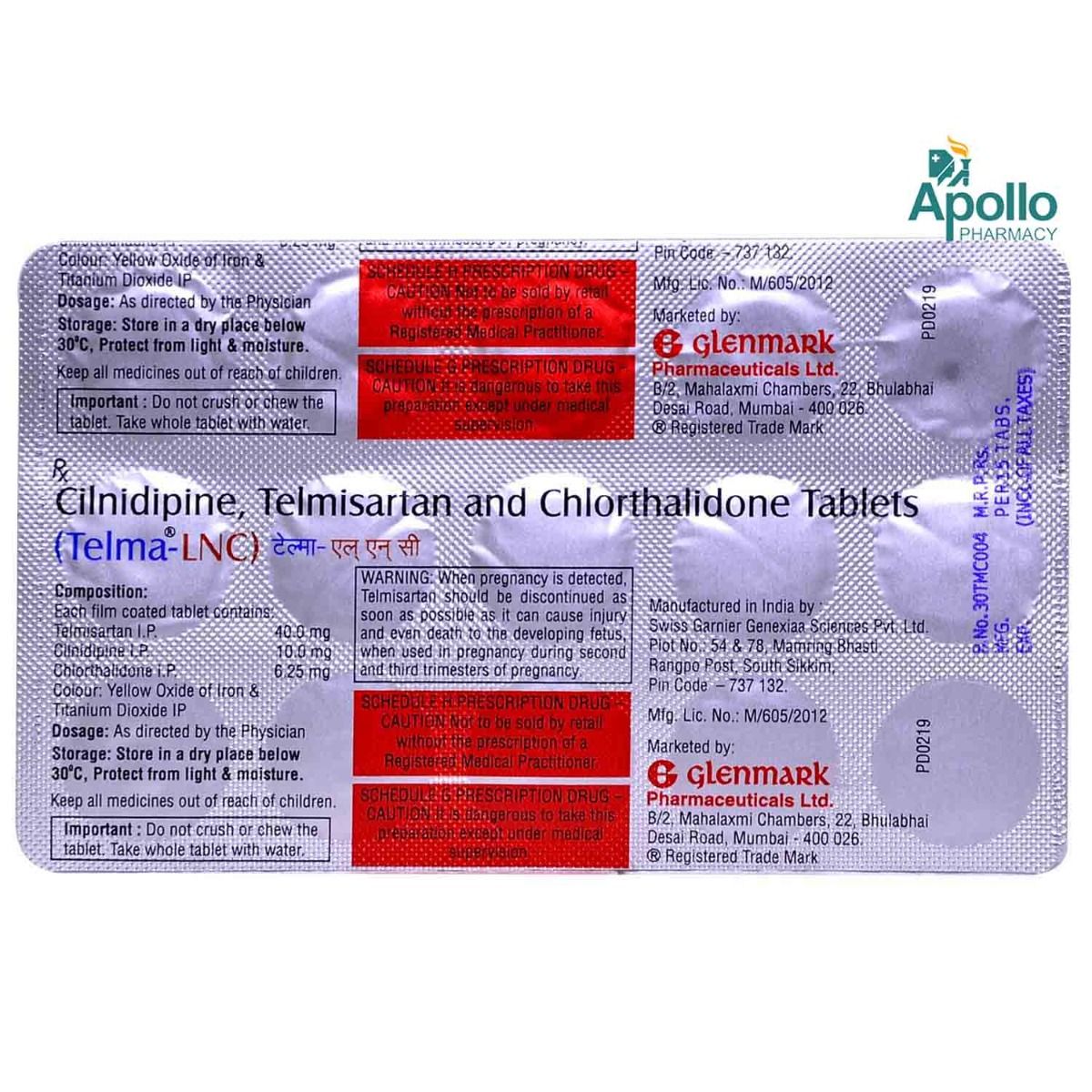 Telma-Lnc Tablet 15's Price, Uses, Side Effects, Composition - Apollo ...