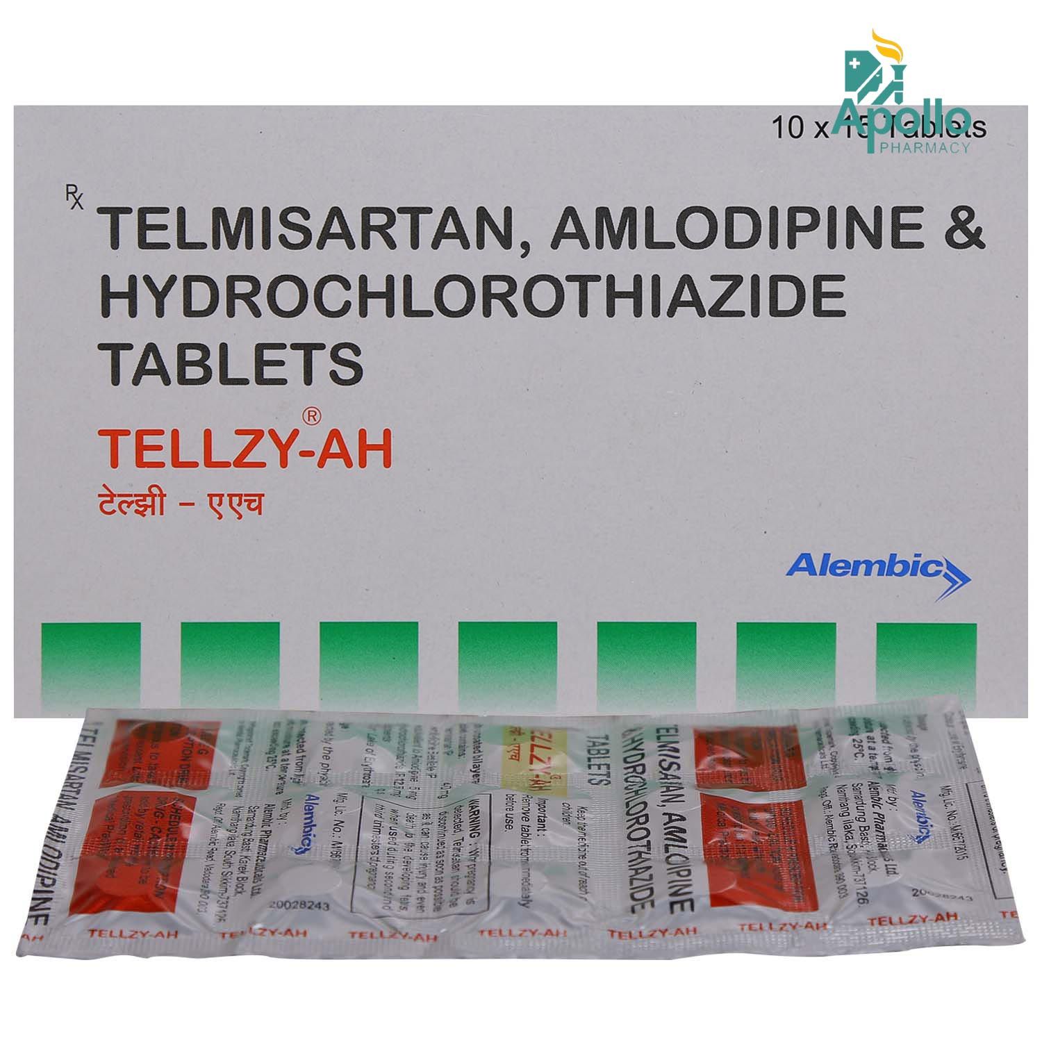Tellzy-AH Tablet | Uses, Side Effects, Price | Apollo Pharmacy