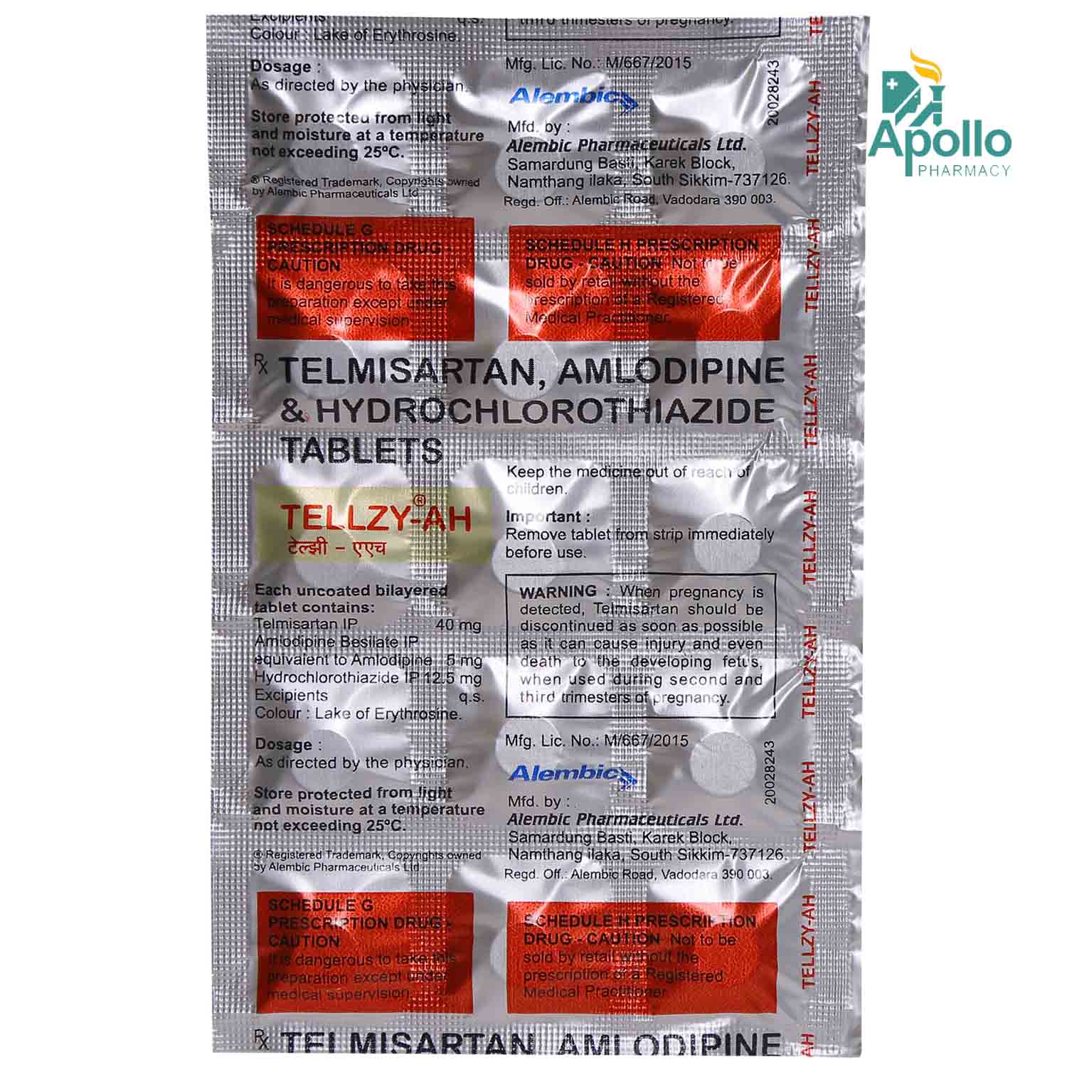 Tellzy-AH Tablet 15's Price, Uses, Side Effects, Composition - Apollo ...