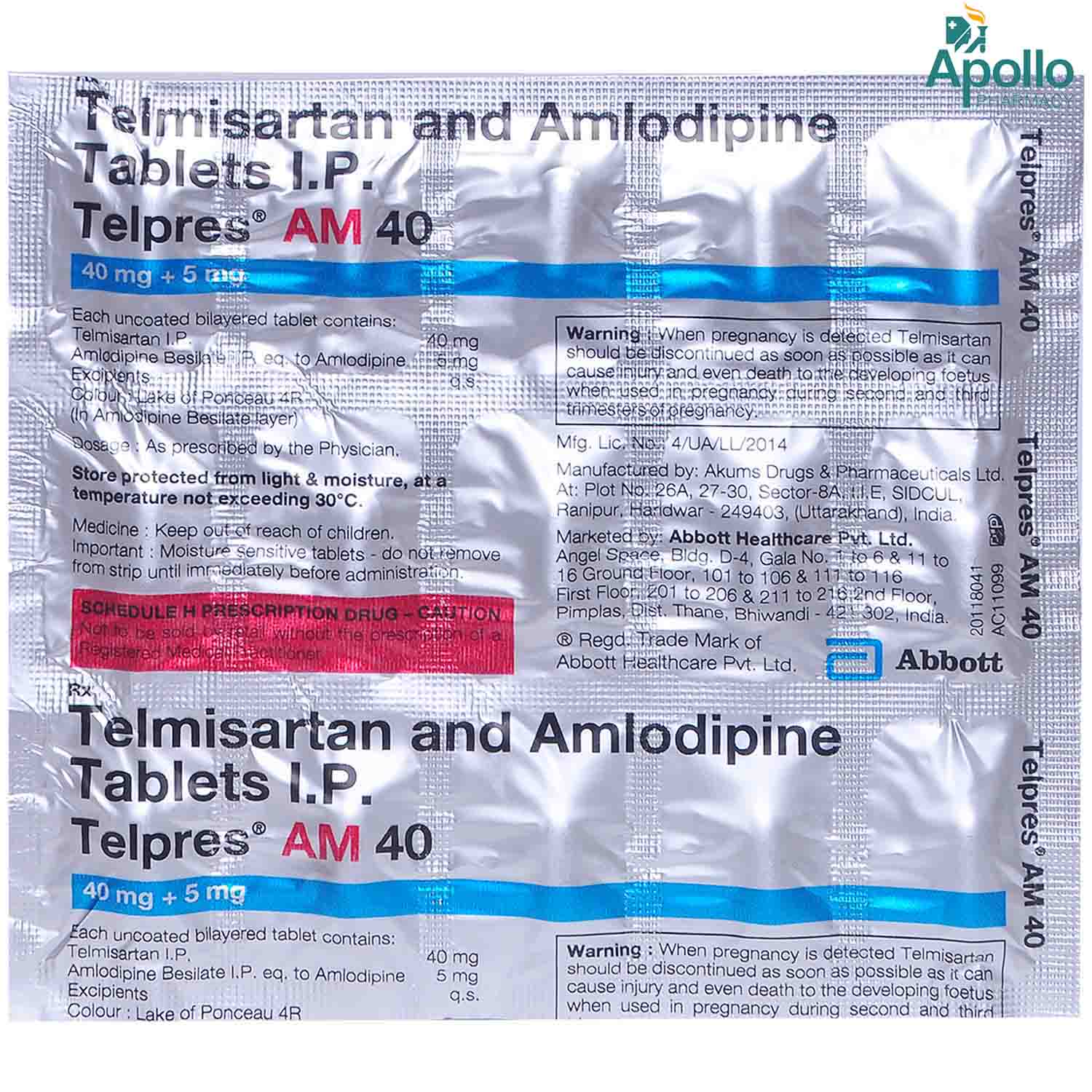 Telpres AM 40 Tablet 15's Price, Uses, Side Effects, Composition ...