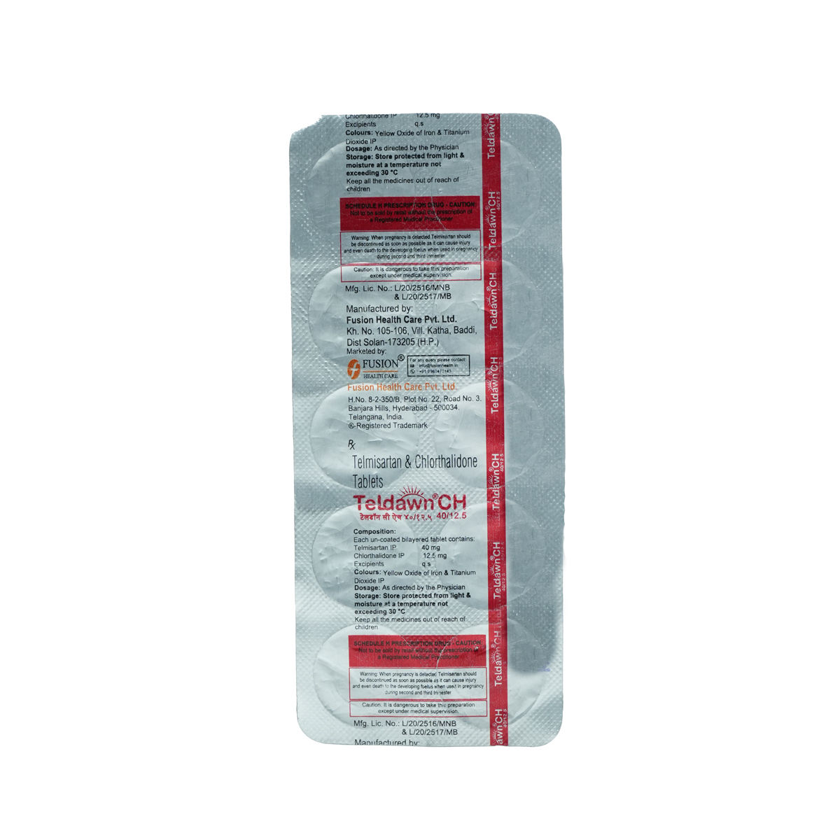 Teldawn CH 40/12.5 Tablet | Uses, Side Effects, Price | Apollo Pharmacy