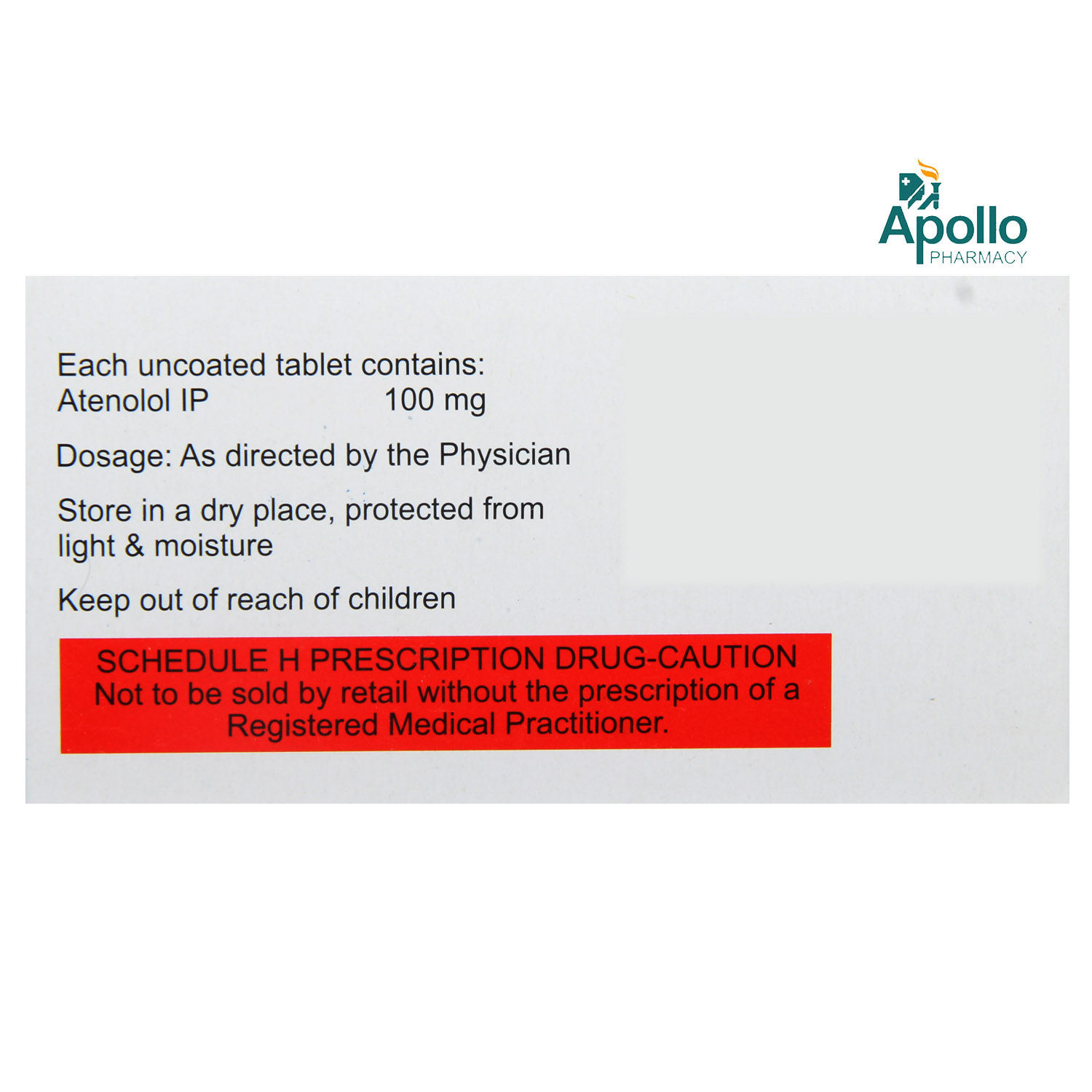 Tenolol-100 Tablet 14's Price, Uses, Side Effects, Composition - Apollo ...