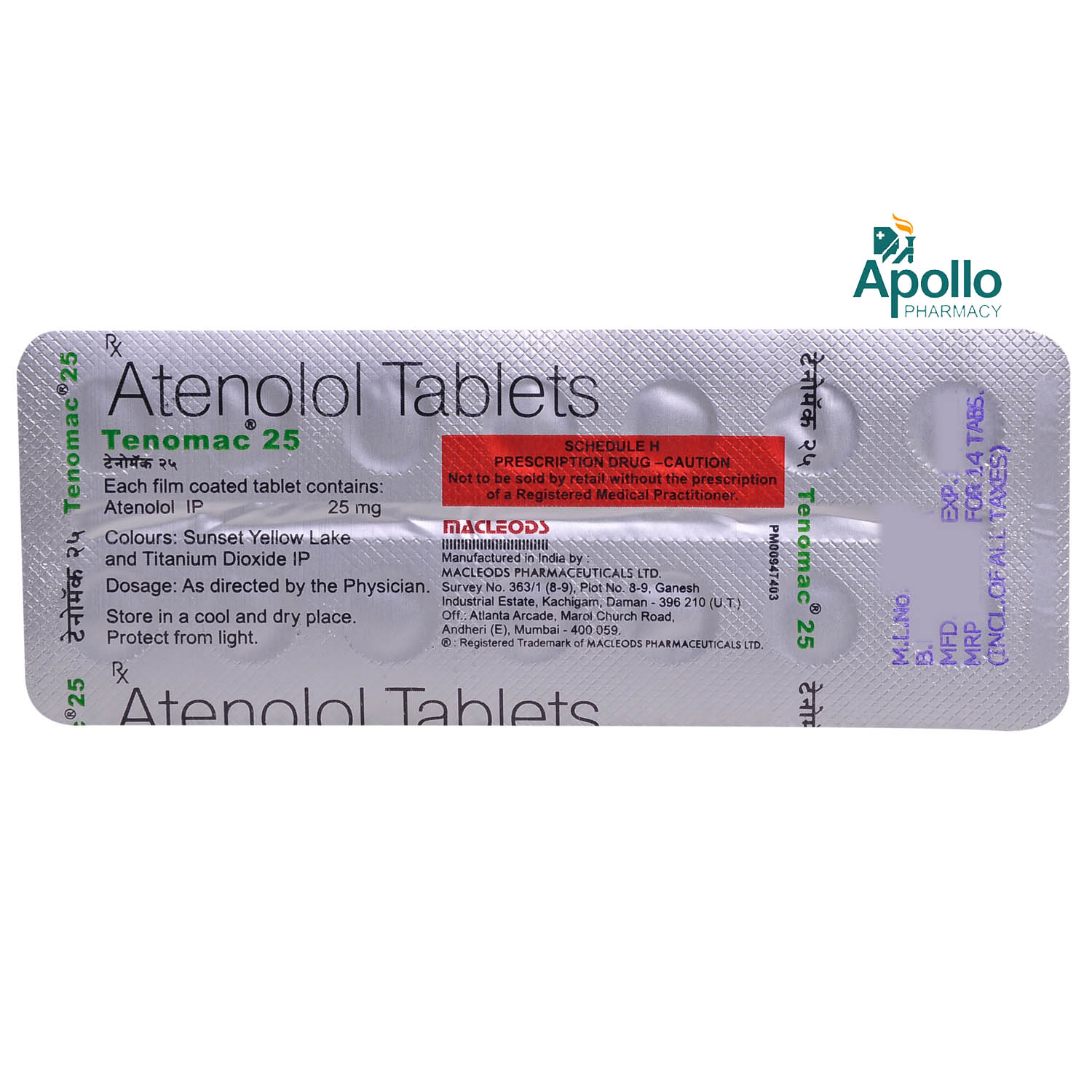 TENOMAC 25MG TABLET Price, Uses, Side Effects, Composition - Apollo ...