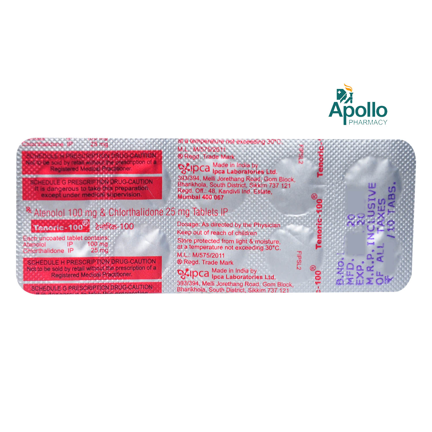 TENORIC 100MG TABLET Price, Uses, Side Effects, Composition - Apollo ...