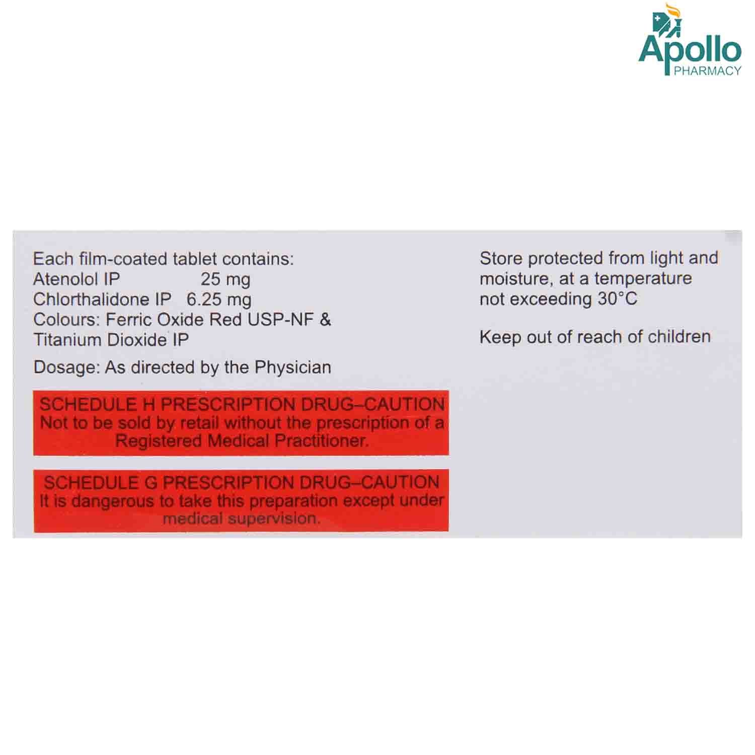 Tenoric LD 25/6.25 Tablet | Uses, Side Effects, Price | Apollo Pharmacy