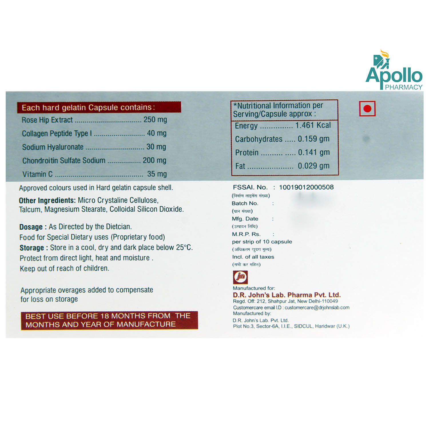 Tendolife Capsule 10's Price, Uses, Side Effects, Composition - Apollo ...