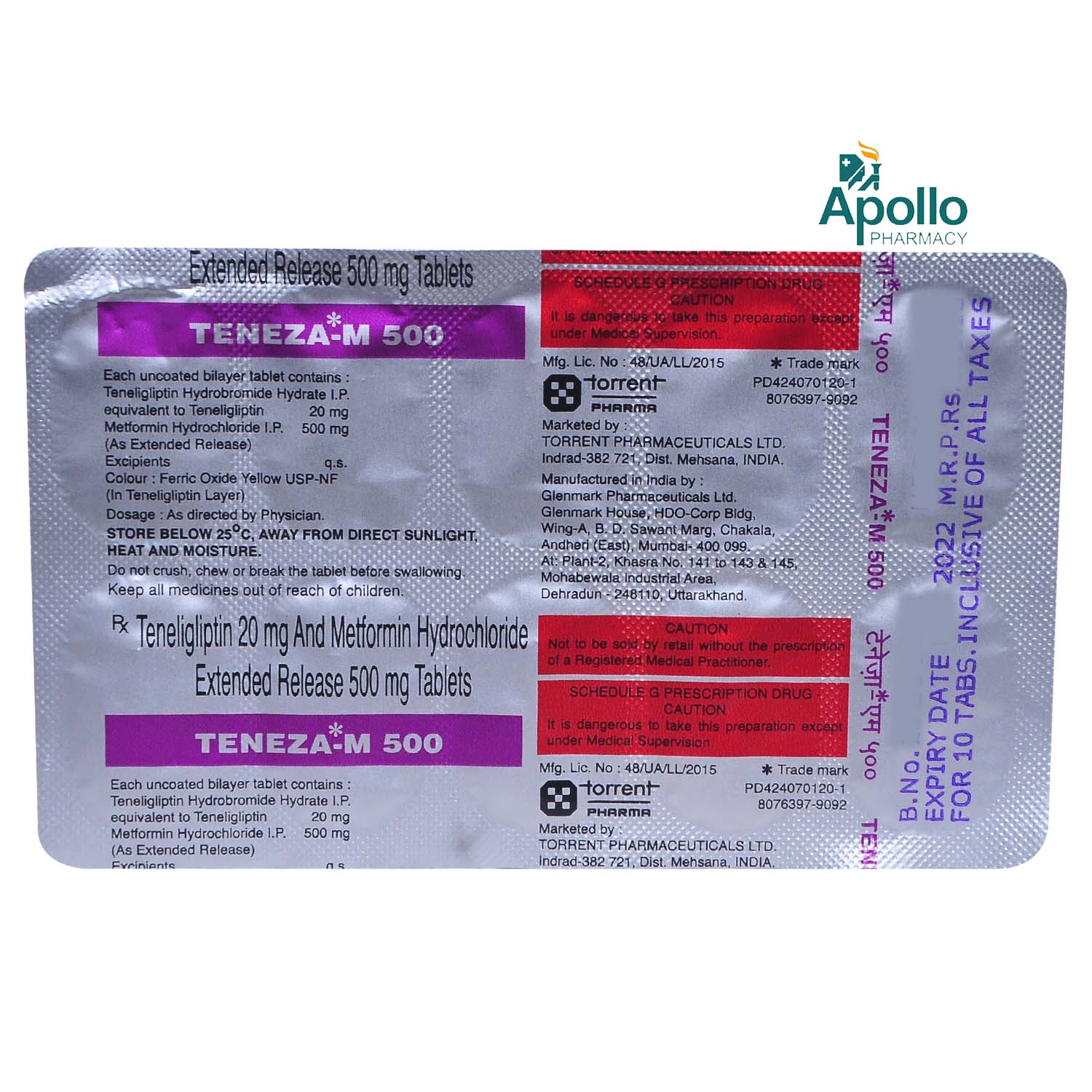 Teneza-M 500 Tablet 10's Price, Uses, Side Effects, Composition ...