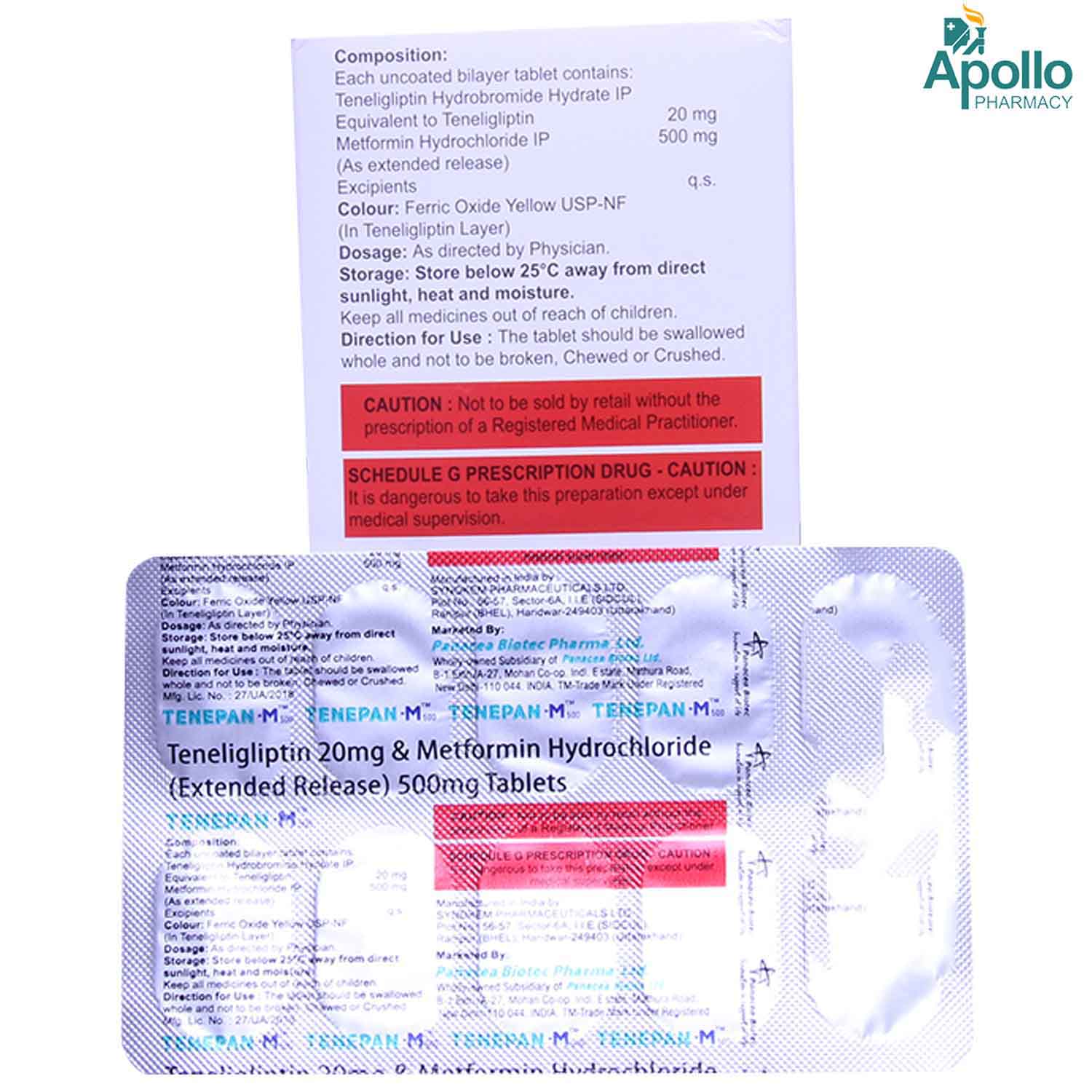 Tenepan-M 500 Tablet 10's Price, Uses, Side Effects, Composition ...