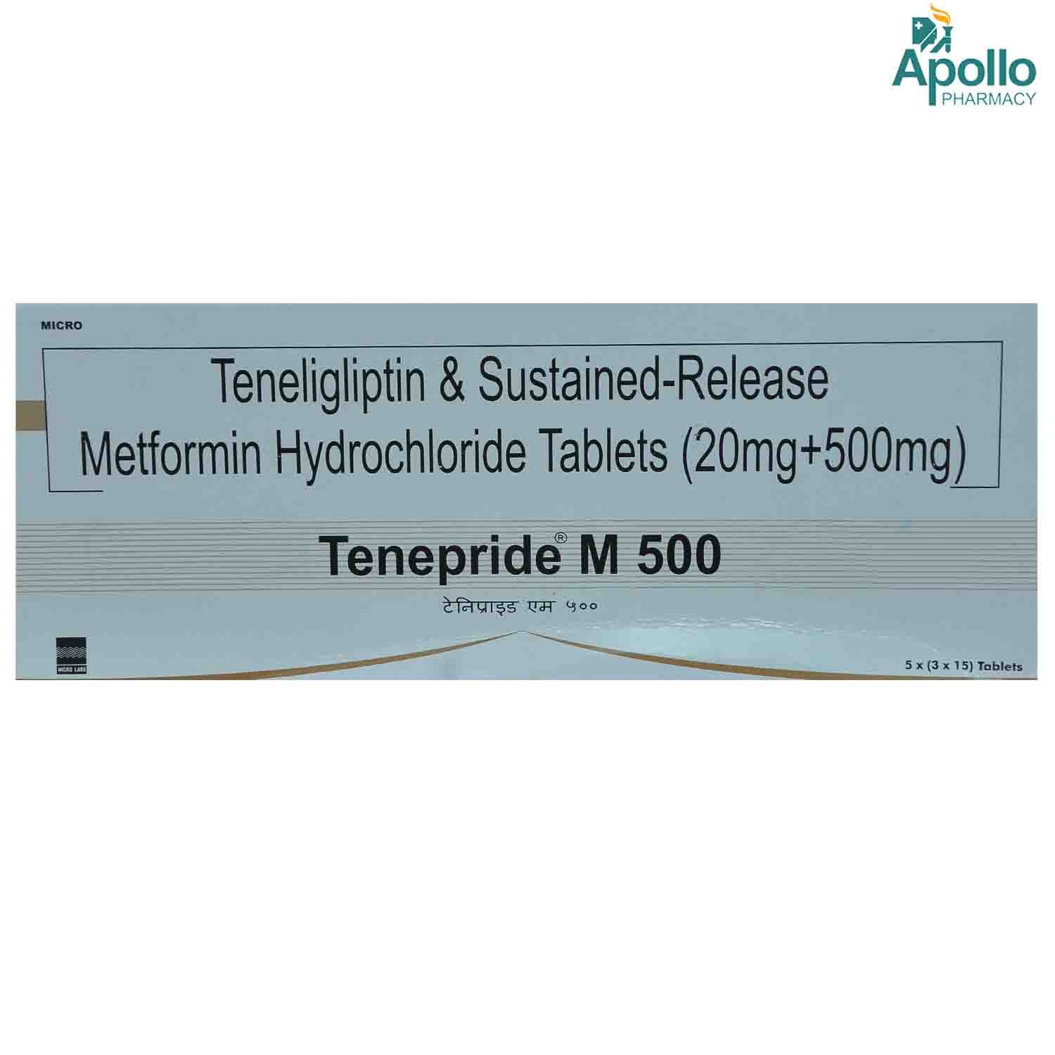 Tenepride M 500 Tablet 15's Price, Uses, Side Effects, Composition ...