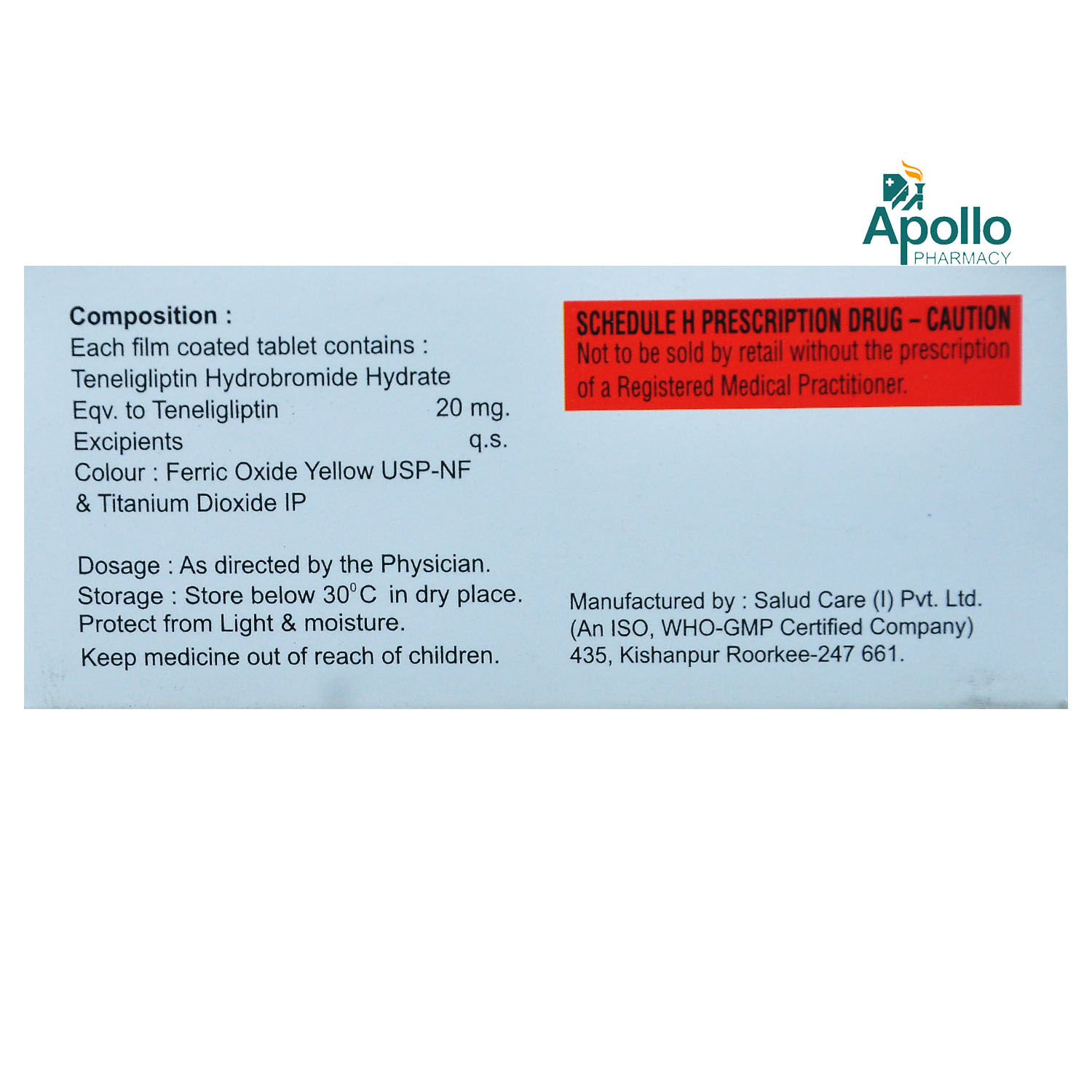 TENLIDAY 20MG TABLET 10'S Price, Uses, Side Effects, Composition ...