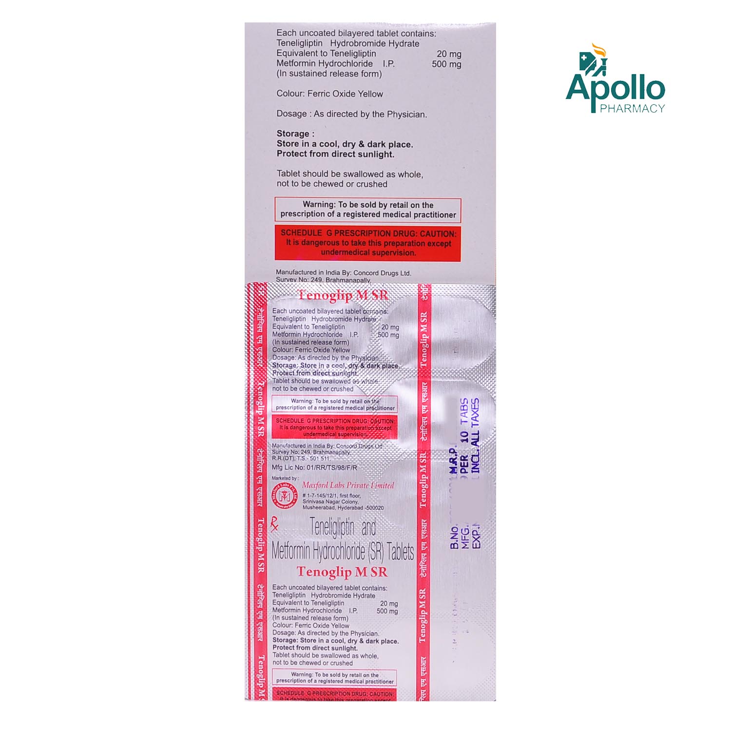 Tenoglip M Sr Tablet 10's Price, Uses, Side Effects, Composition ...