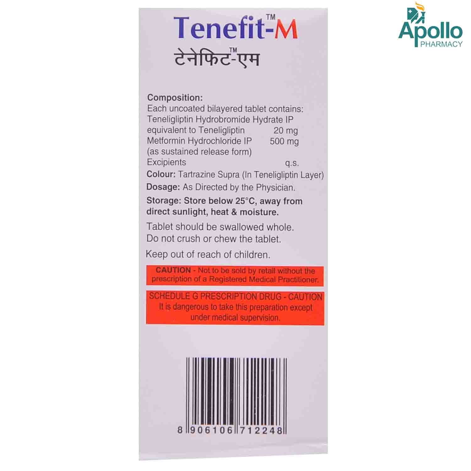 Tenefit M Tablet 15's Price, Uses, Side Effects, Composition - Apollo ...