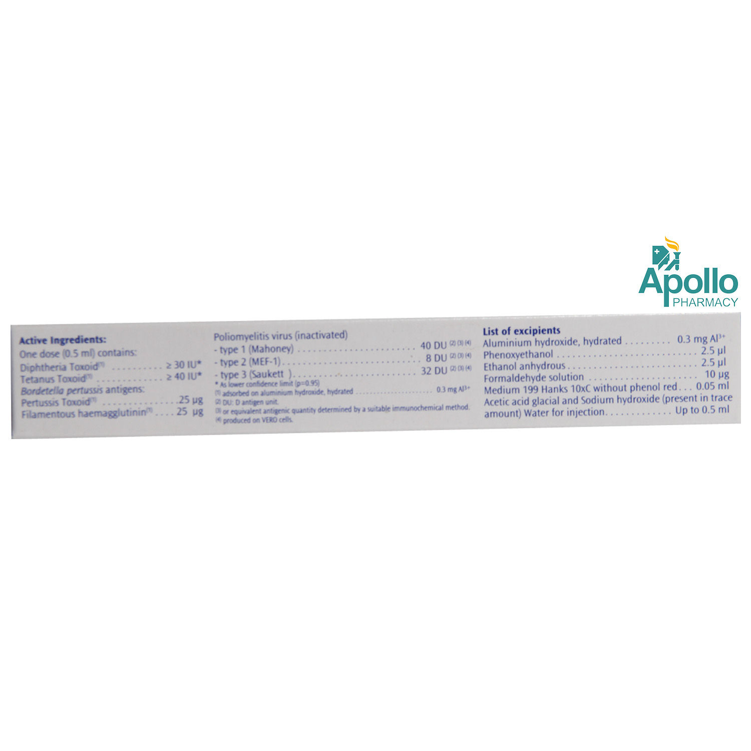 Tetraxim Vaccine Pfs 0.5ml Price, Uses, Side Effects, Composition ...