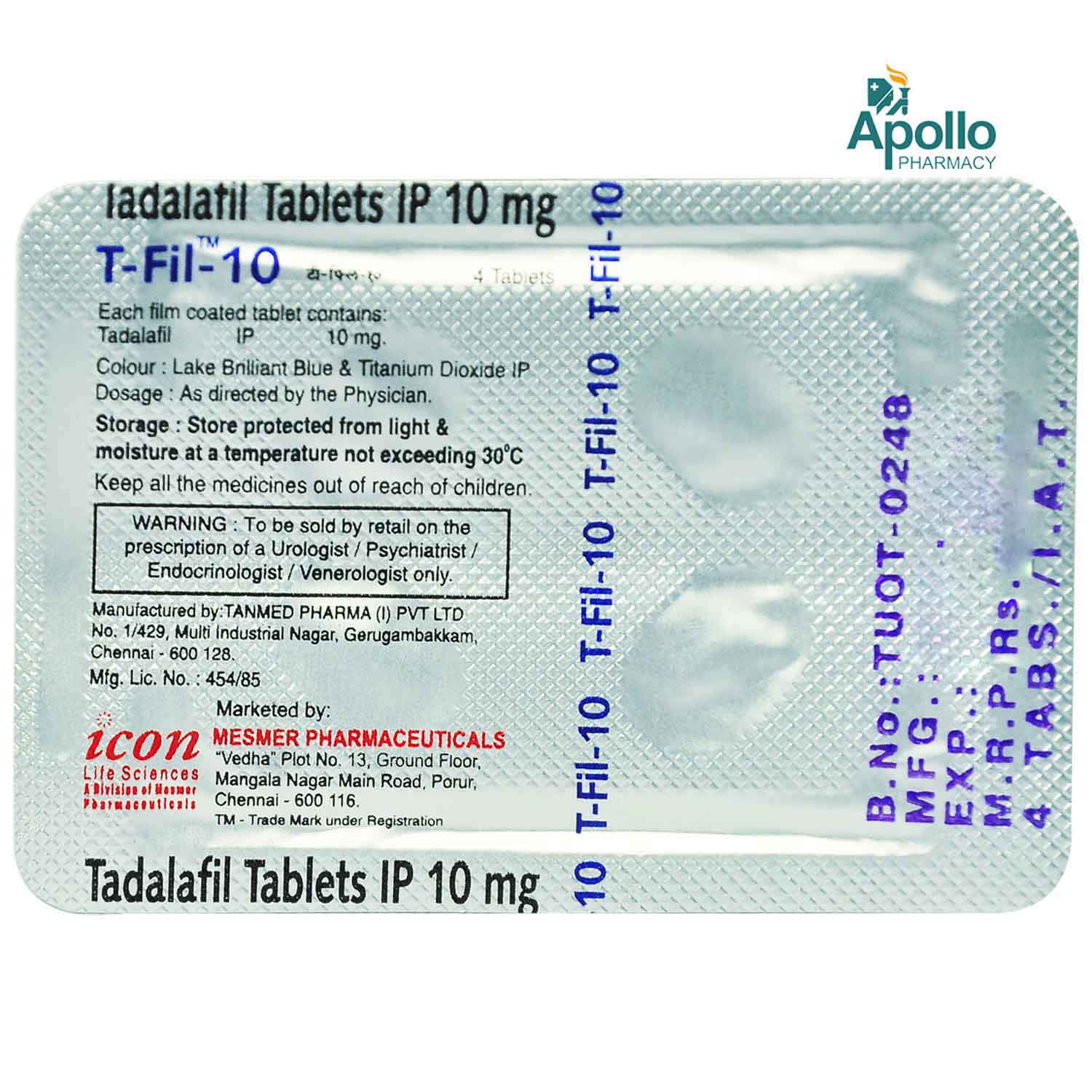 Tfil 10 Tablet 4's Price, Uses, Side Effects, Composition - Apollo Pharmacy